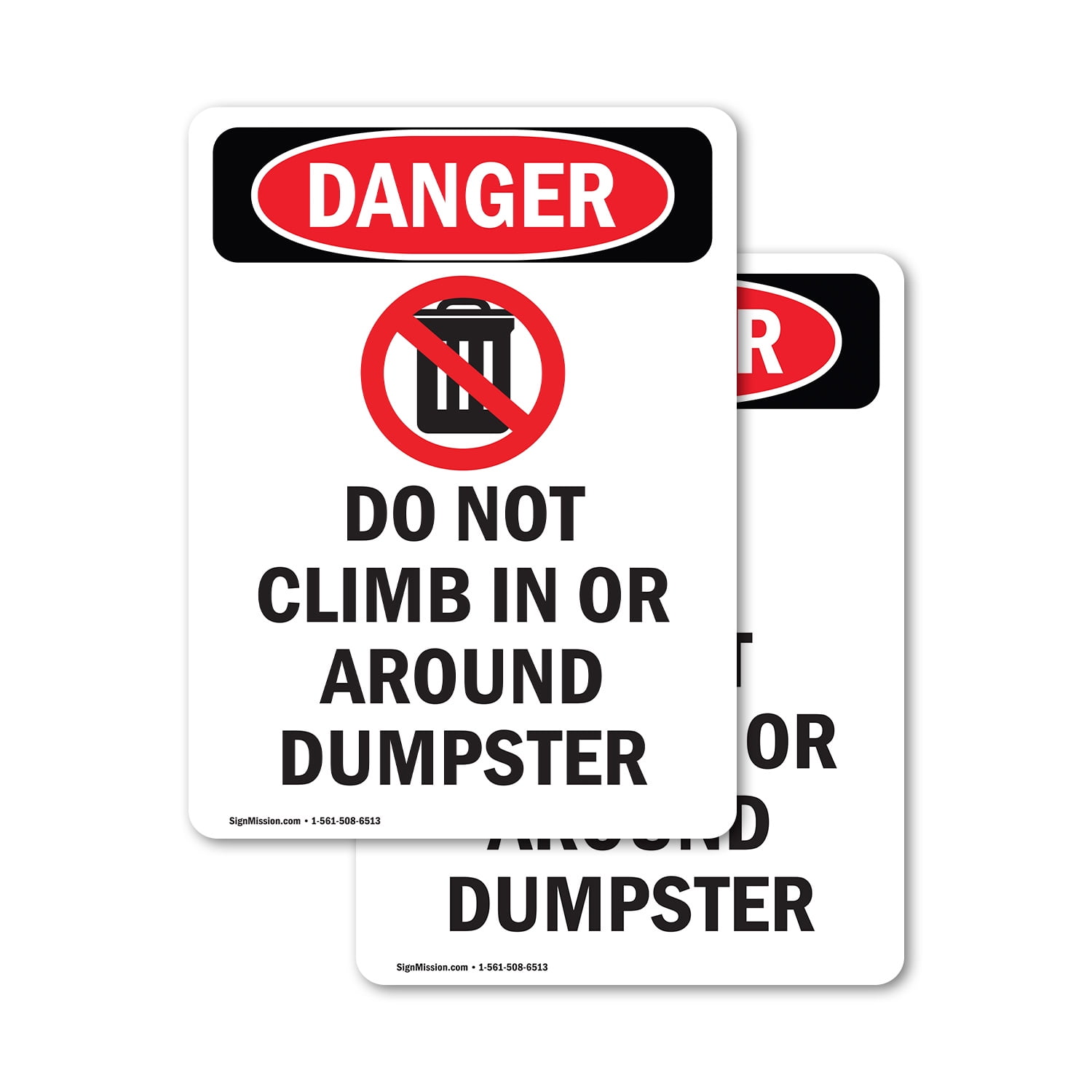 (2 Pack) Do Not Climb In Or OSHA Danger Sign 18 Inch X 24 Inch Vinyl ...