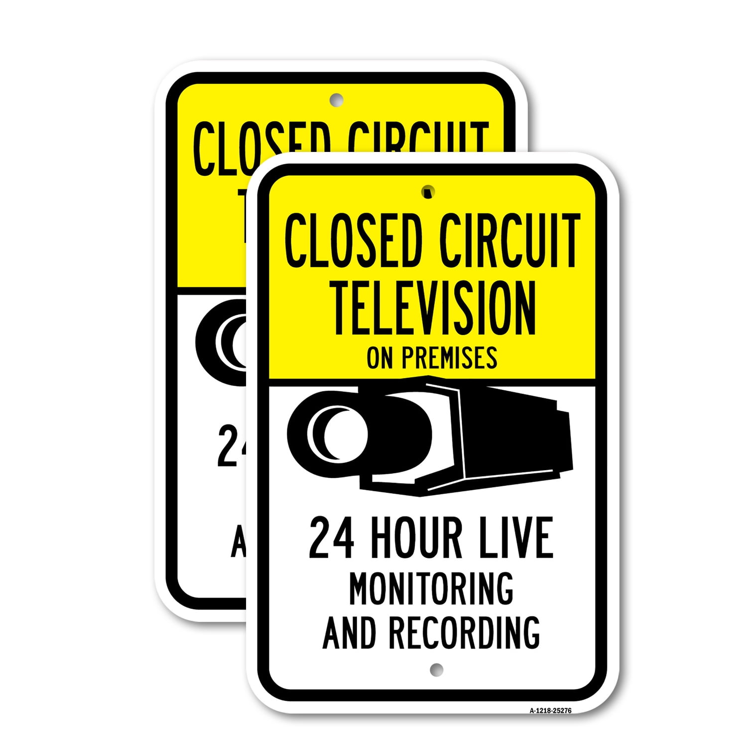 (2 Pack) Closed Circuit Tv On Premises 24 Hour Live Monitor | 18" X 24 ...