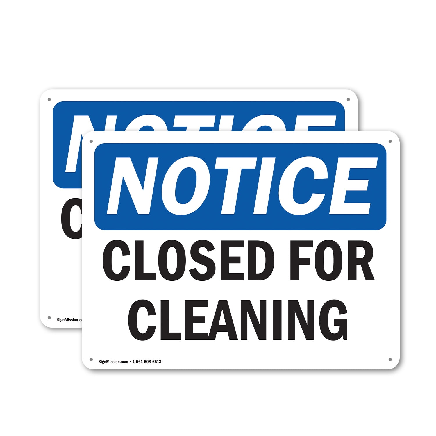 (2 Pack) Closed For Cleaning OSHA Notice Sign 14 Inch X 10 Inch Indoor ...