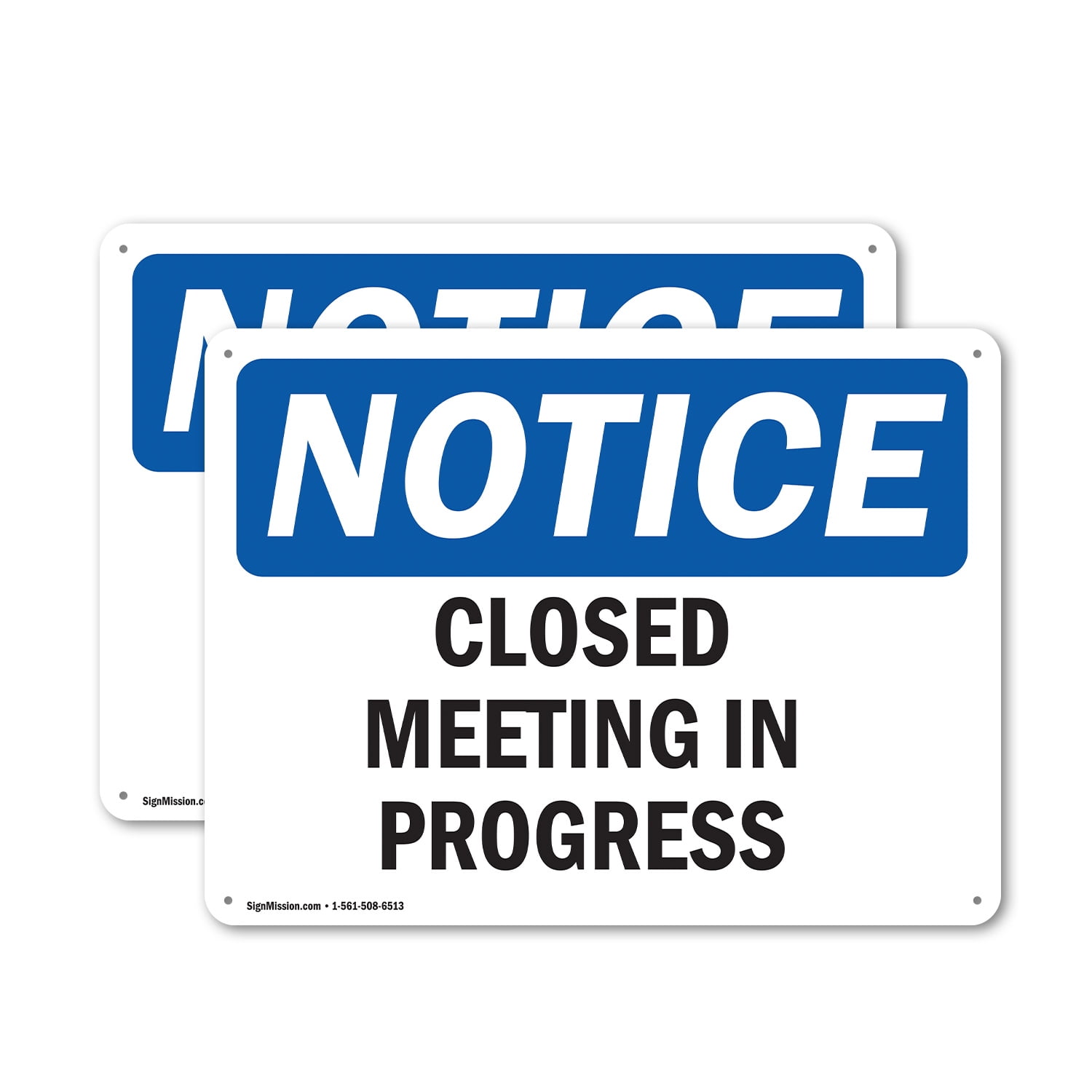 (2 Pack) Closed Meeting In Progress OSHA Notice Sign 14 Inch X 10 Inch ...