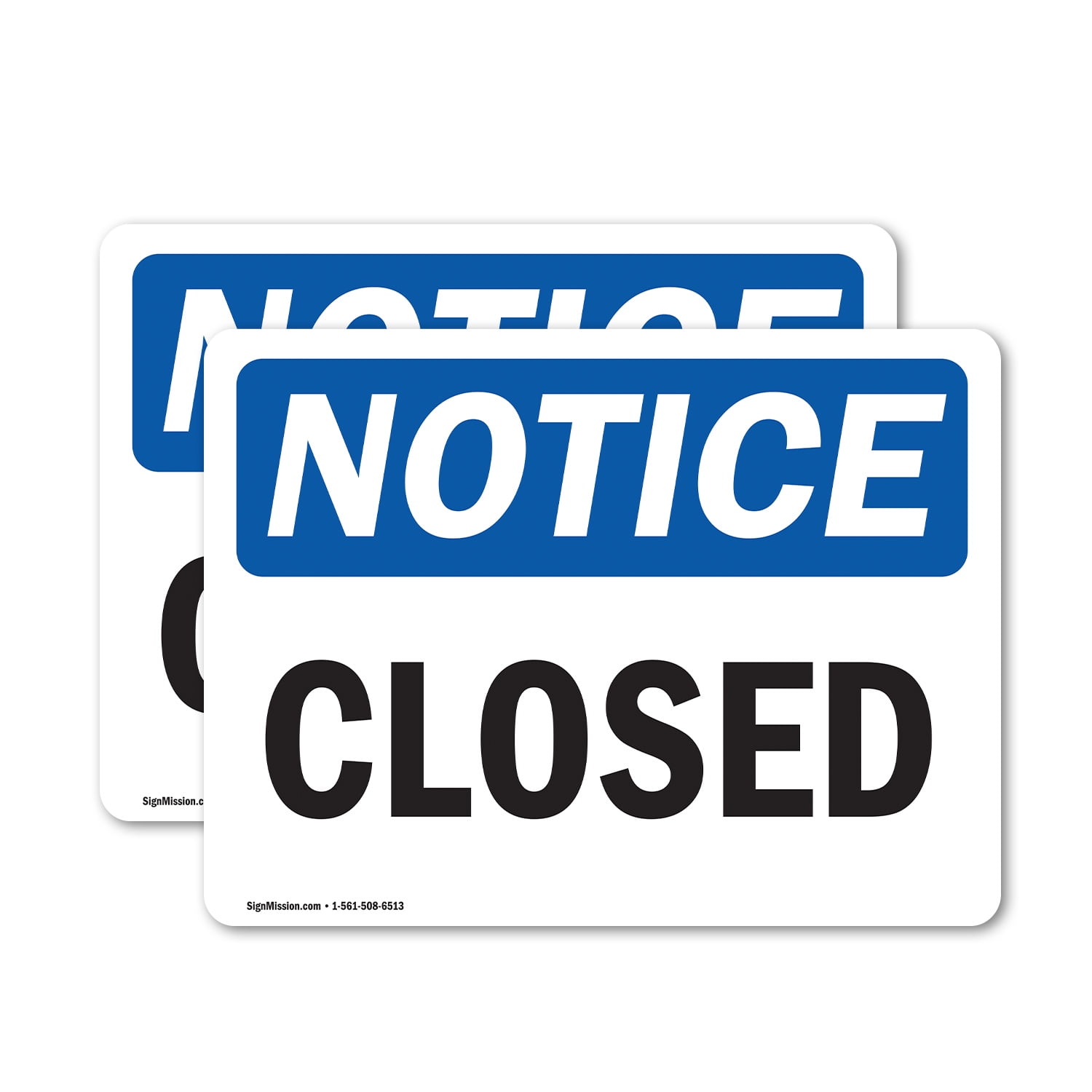 (2 Pack) Closed OSHA Notice Sign 24 Inch X 18 Inch Vinyl Label Decal ...