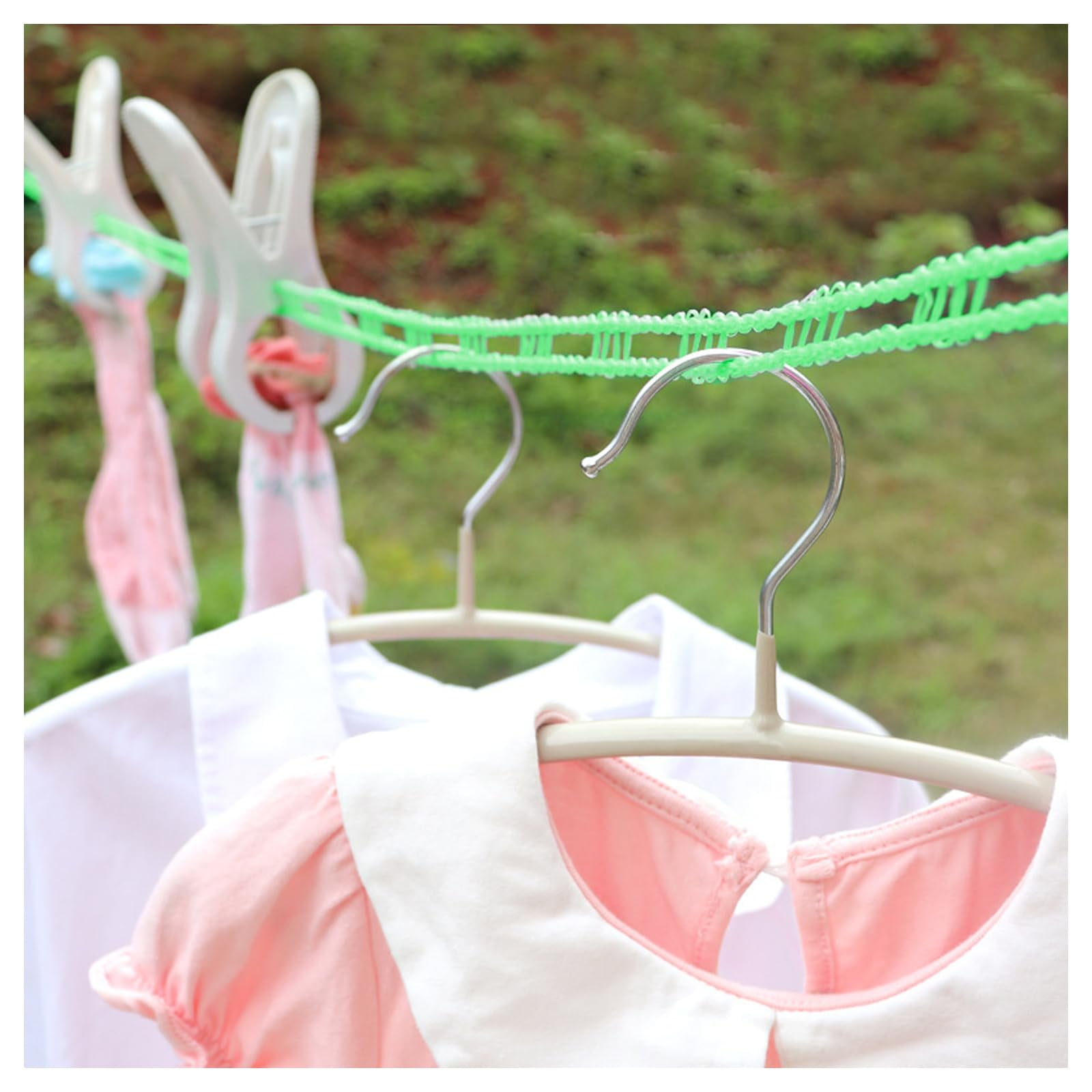 2 Pack Clothes Line Outdoors, Travel Clothesline Windproof Clothes ...