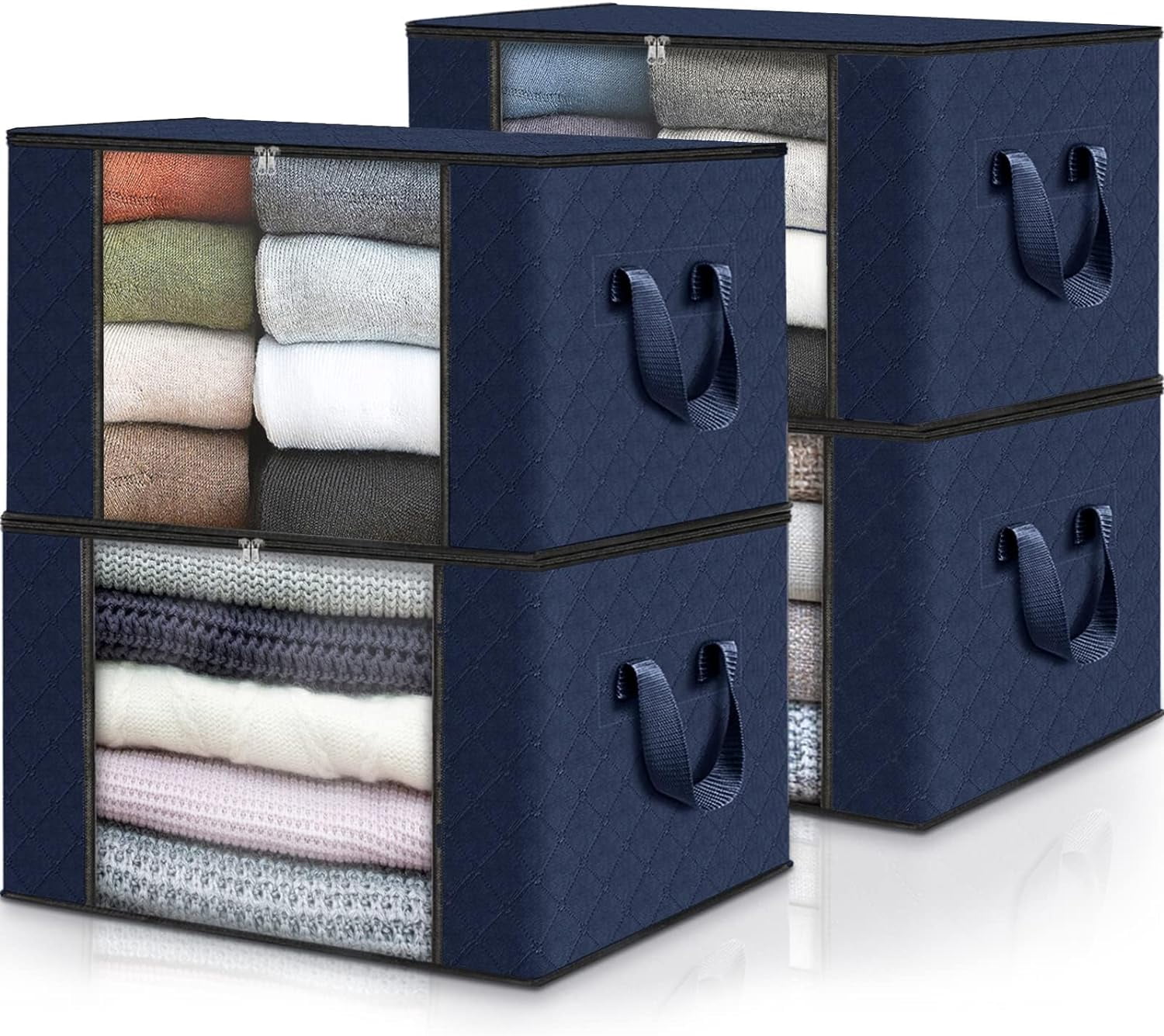 2-Pack Clothes Storage, Stackable Storage Bin Tote, Storage Containers ...
