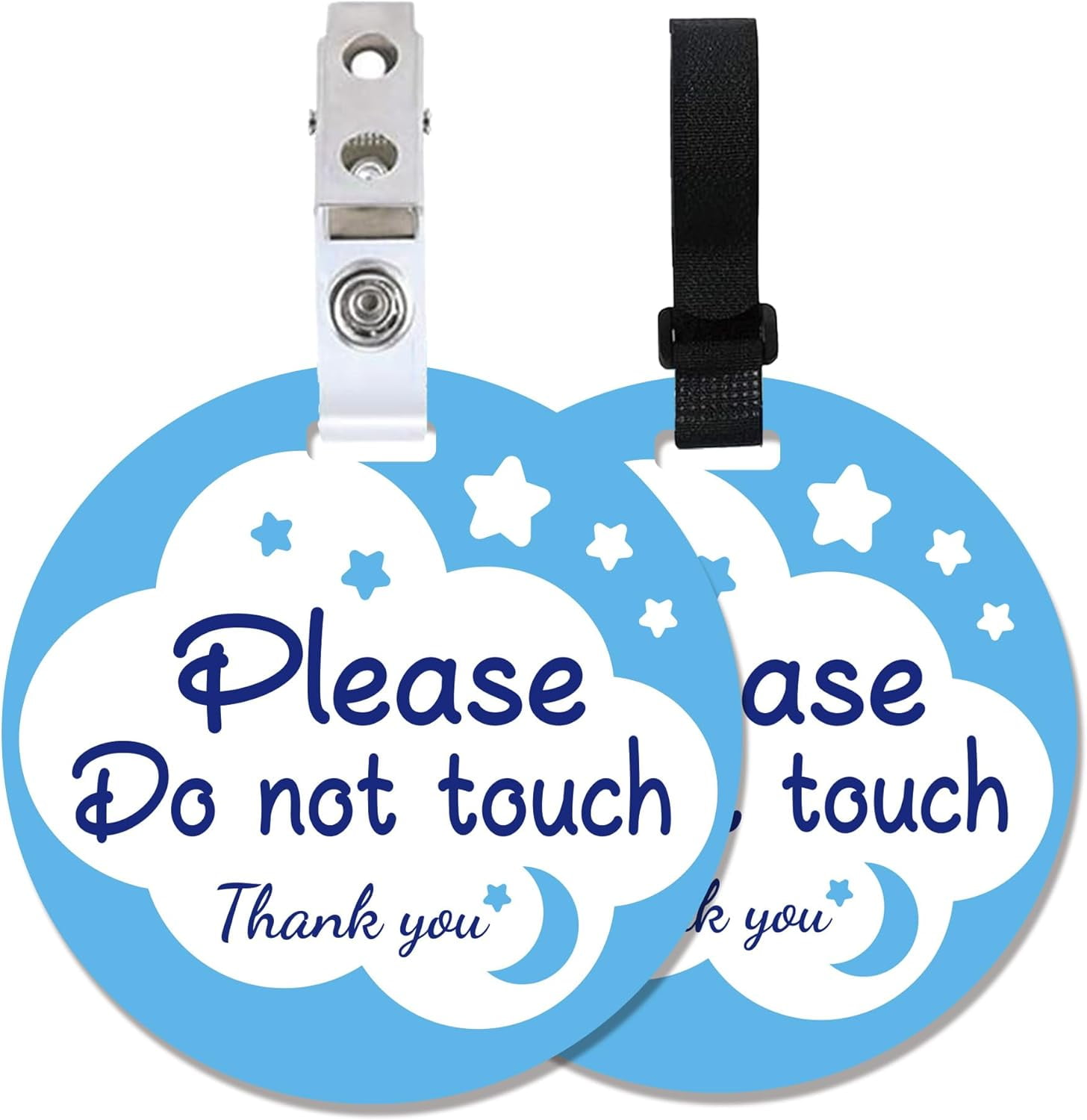 2 Pack Cloud Please Do Not Touch Baby Signs for Baby Boy Girl Blue Stop ...