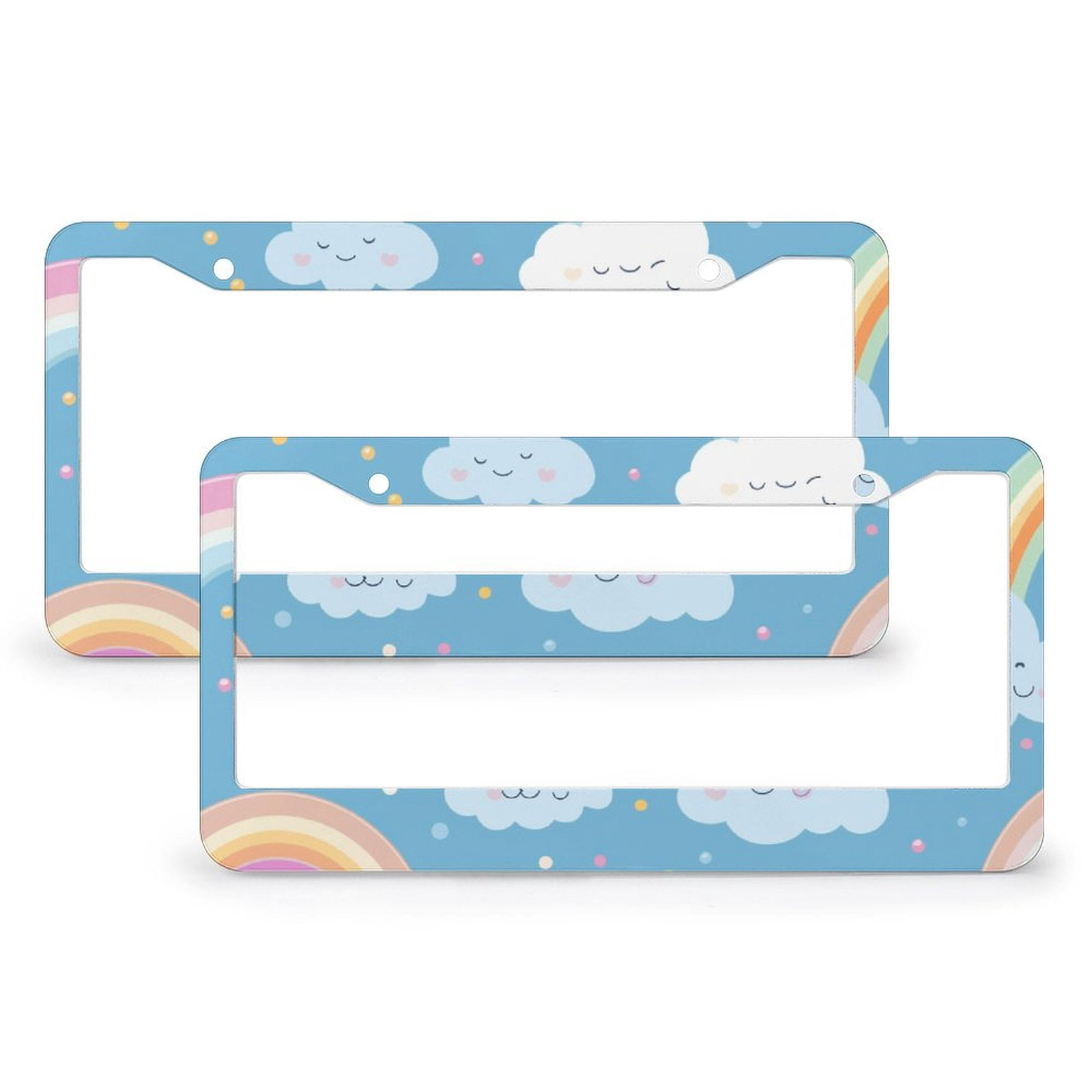 2 Pack Clouds And Rainbows License Plate Cover Retro Nursery Rainbow ...