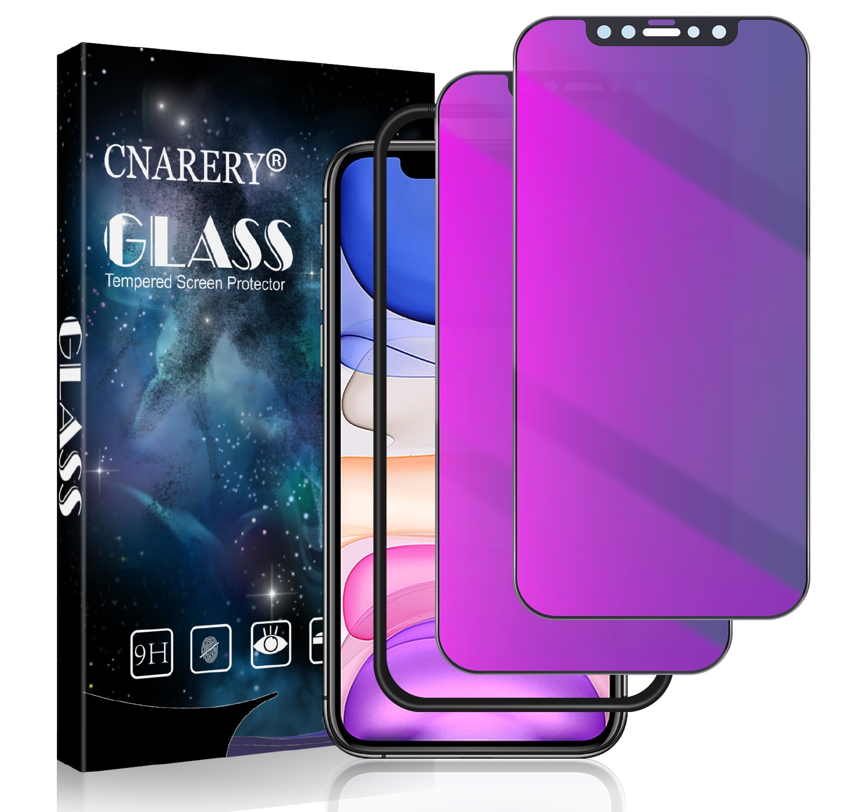 [2 Pack] Cnarery Purple Privacy Screen Protector for iPhone 11/iPhone ...