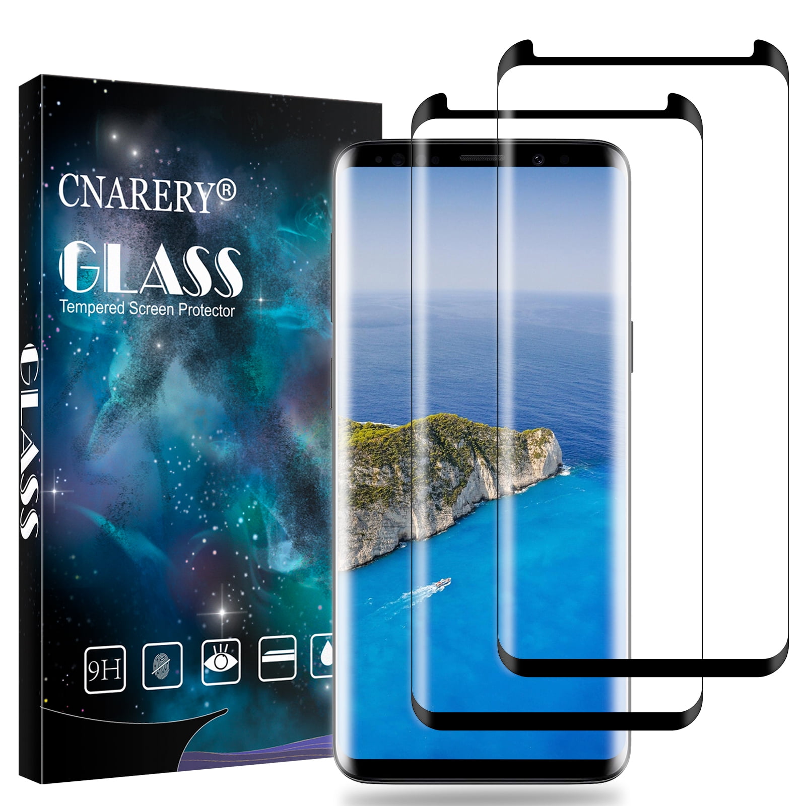 [2 Pack] Cnarery Samsung Galaxy S9 Screen Protector, 9H Tempered Glass ...