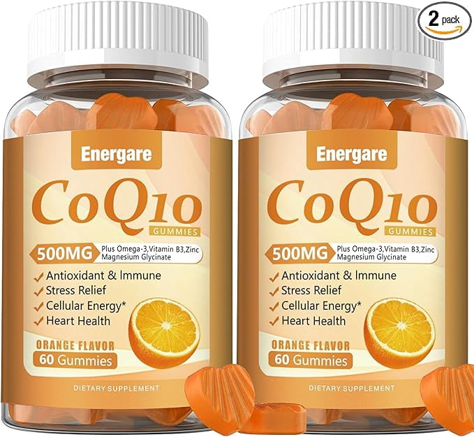 2 Pack CoQ10 500MG Gummies - 3X Better Absorption Coenzyme Q10 ...