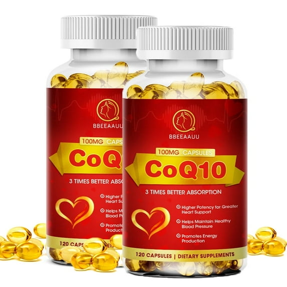 (2 Pack)CoQ10 Coenzyme Q10 Capsules - Antioxidant for Heart Health ...