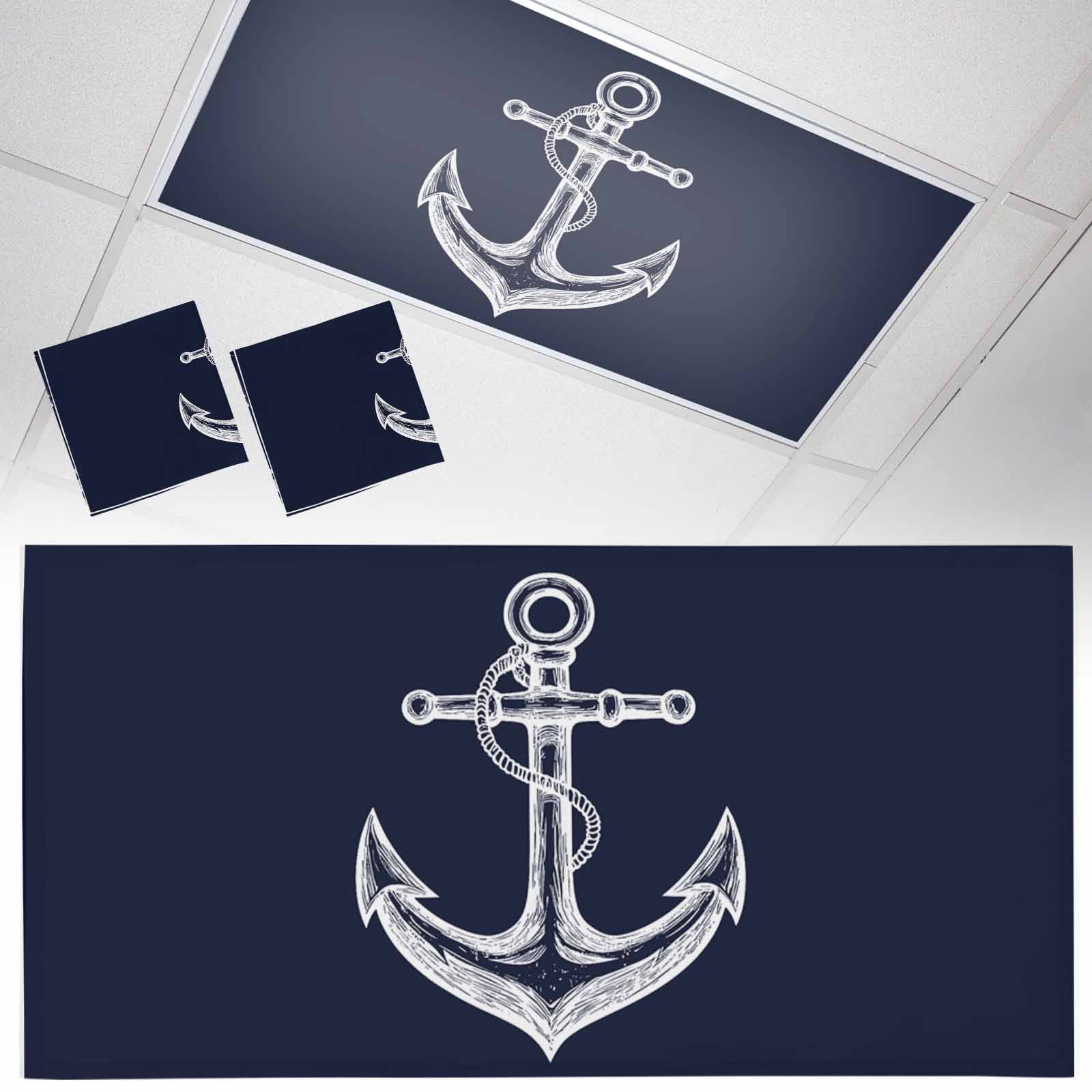 2 Pack Coastal Anchor Fluorescent Light Covers for Ceiling Lights ...