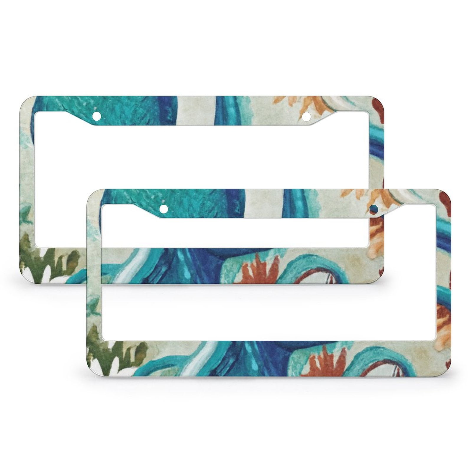 2 Pack Coastal Ocean Octopus License Plate Cover Sea Animals License ...