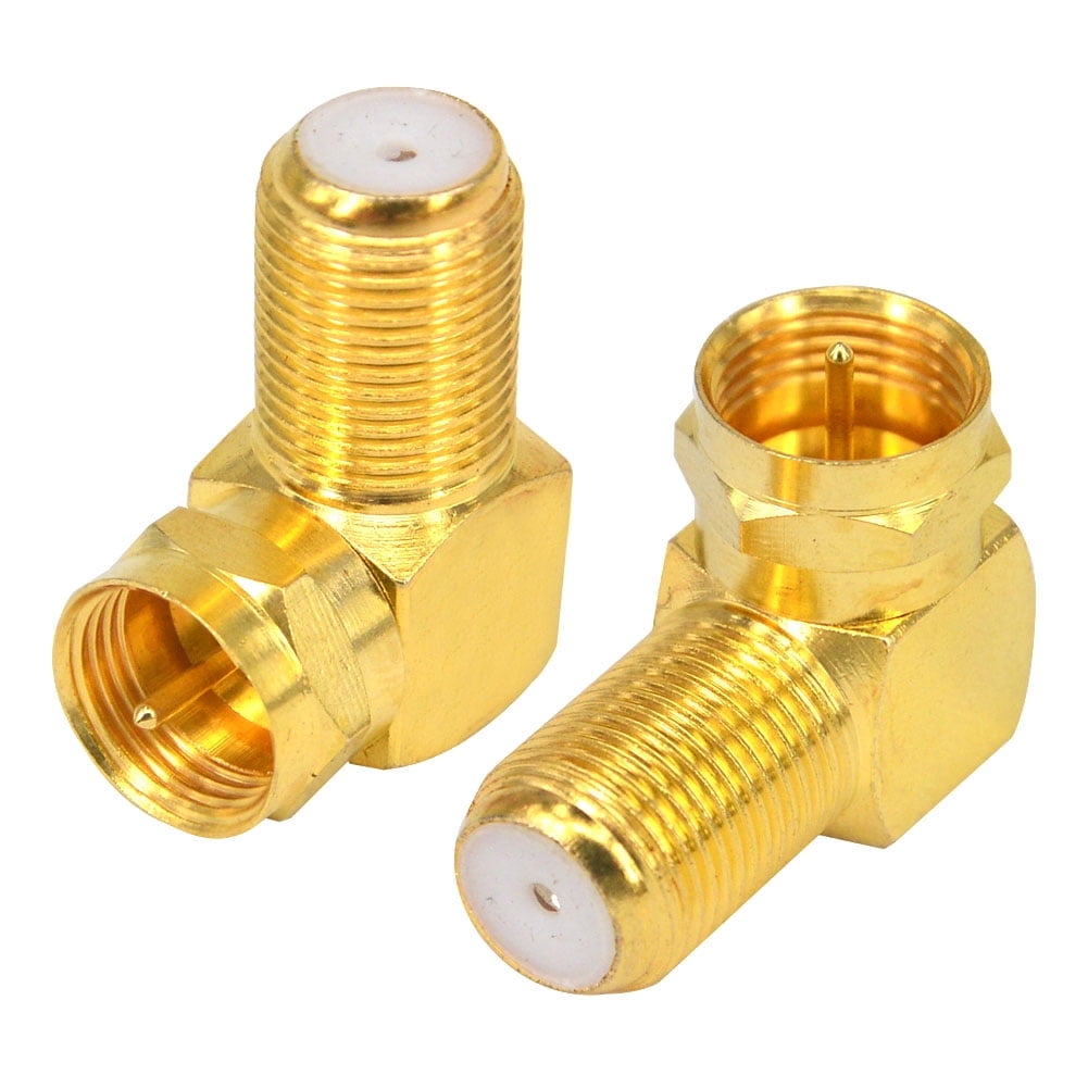 Onelinkmore RG6 F Type Male to Female Right Angle Coax Connector 2pk ...