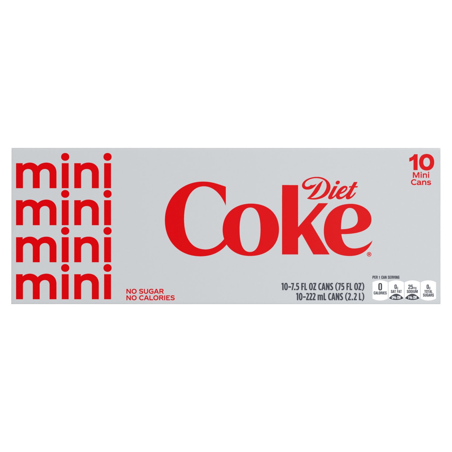2 Pack - Coca-Cola Soda Diet Mini - 10-7.5 Fl. Oz. Package May Vary ...