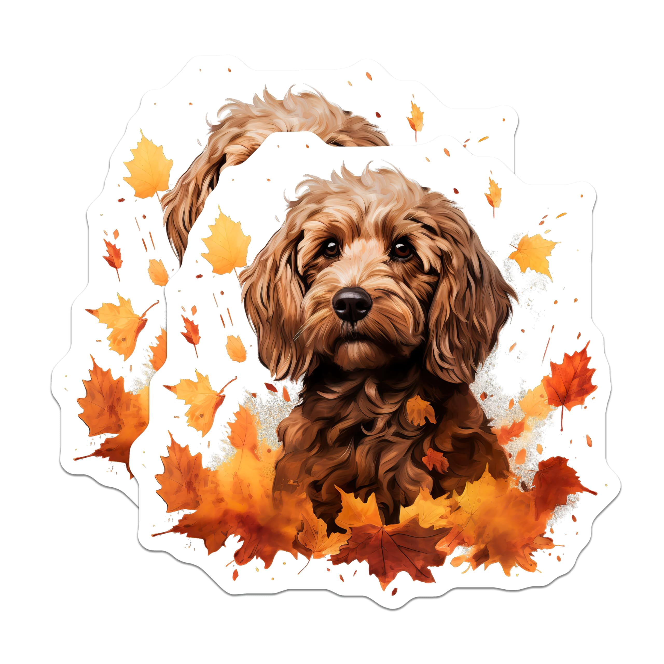 (2 Pack) Cockapoo Magnets - Autumn Dog Decor - Fall Pet Lover Art - 5 ...