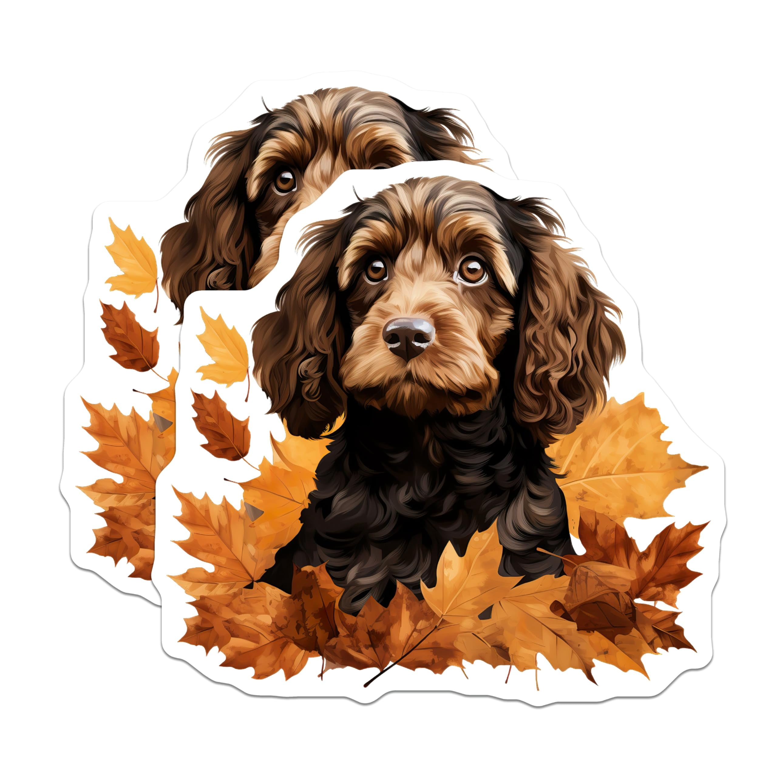 (2 Pack) Cockapoo Stickers - Autumn Dog Decor - Laptop Water Bottle ...