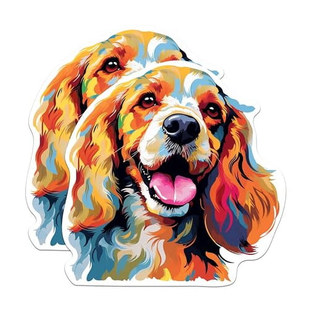 (2 Pack) Cocker Spaniel Dog Breed Stickers - 5 Inches On Longest Side ...