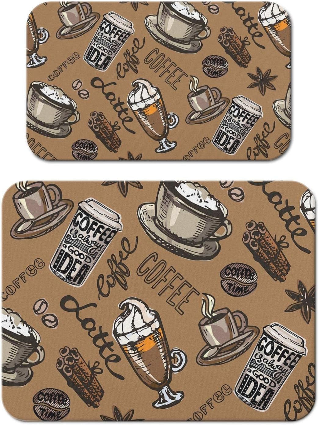 2 Pack Coffee Maker Mat for Countertops, Dish Mat Drying Kitchen Mat ...