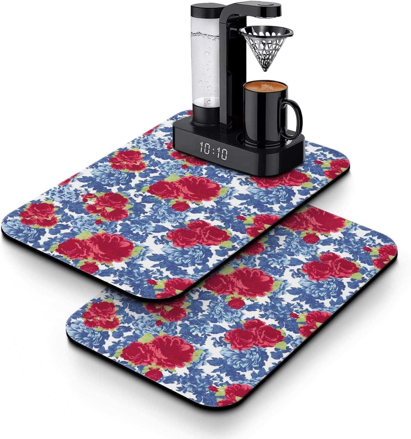 2 Pack Coffee Mat - Coffee Maker Mat for Countertops Dish Mat Drying ...