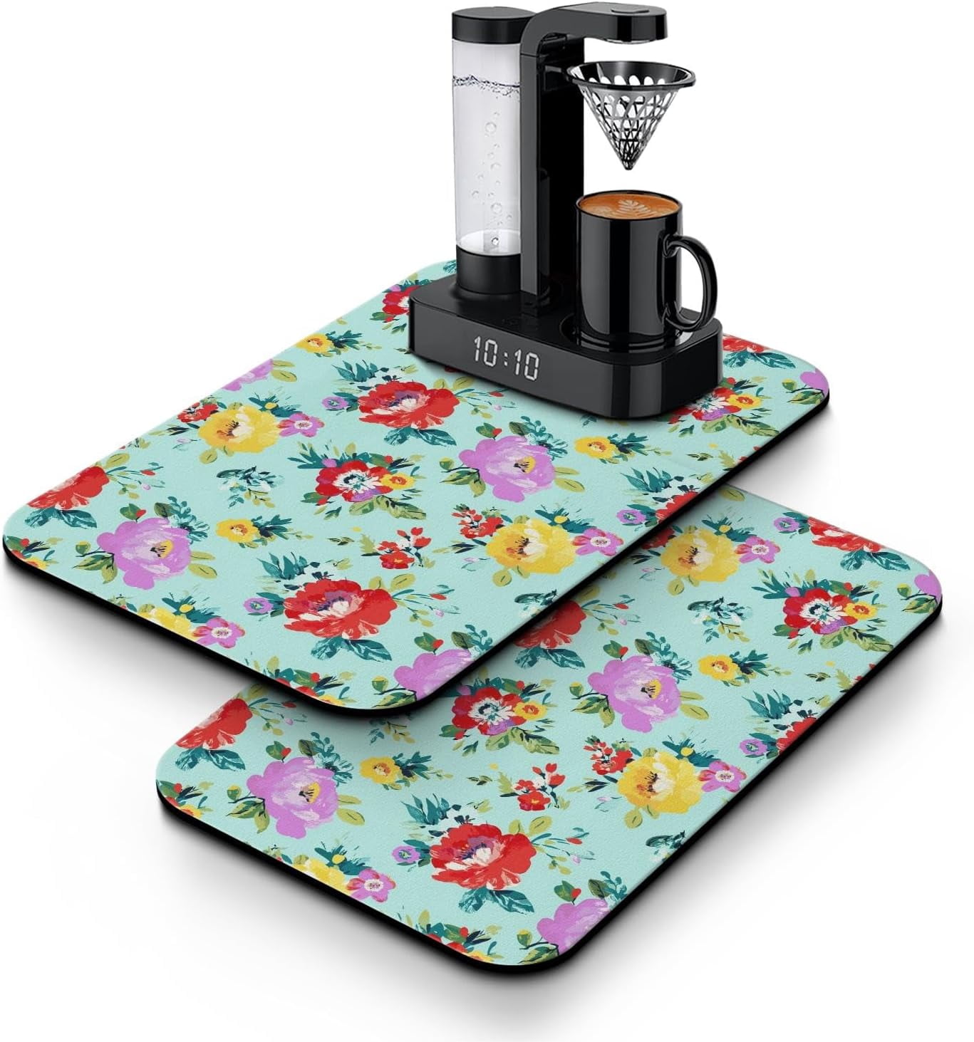 2 Pack Coffee Mat - Coffee Maker Mat for Countertops Dish Mat Drying ...