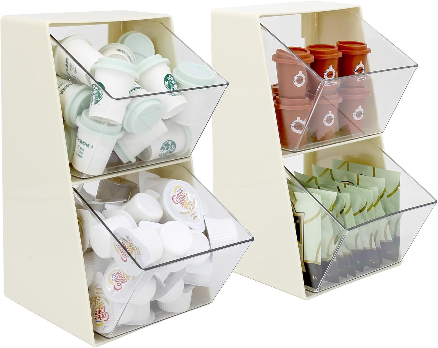 2 Pack Coffee Pod Holder K Cup Storage Coffee Bar Organizer for Home ...