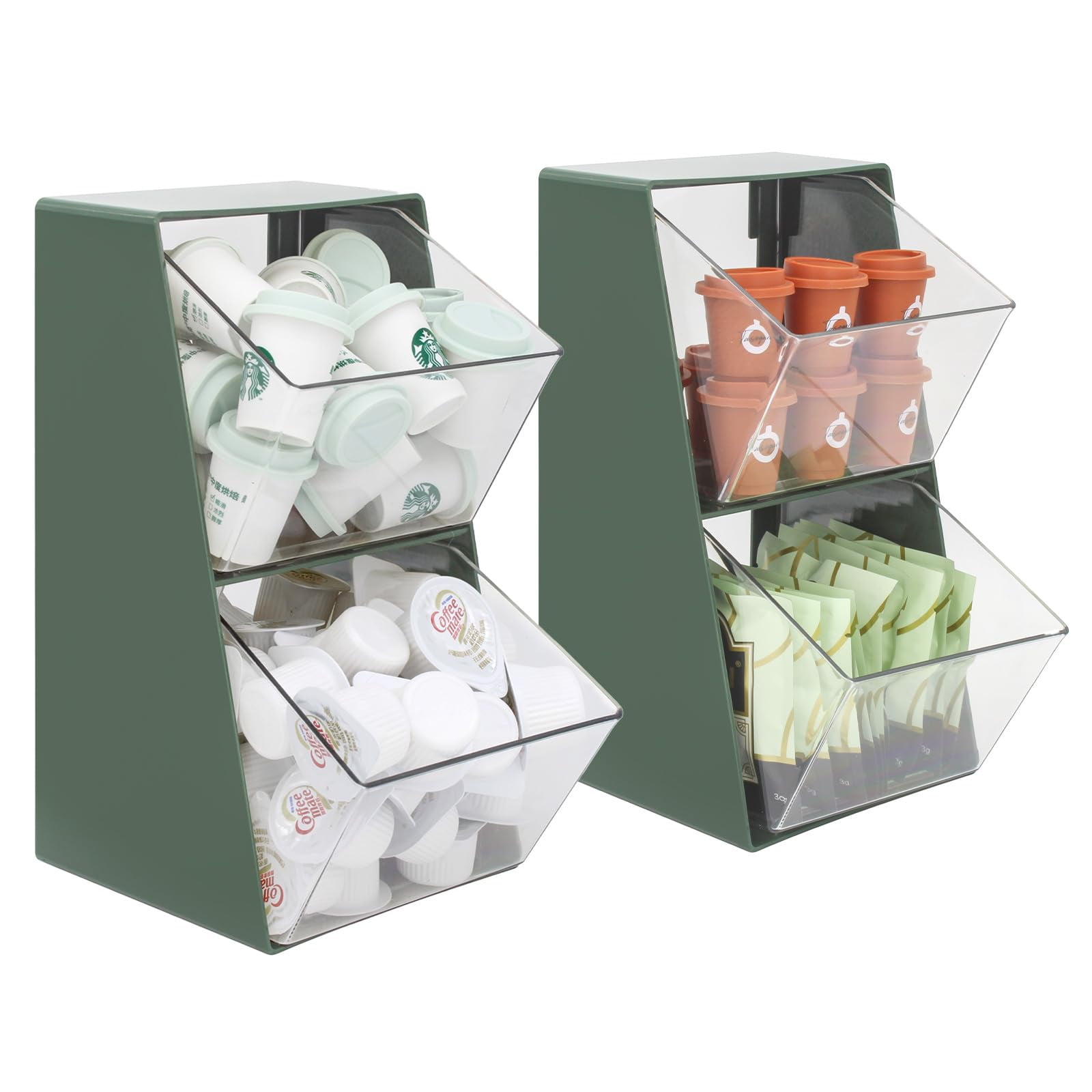 2 Pack Coffee Pod Holder K Cup Storage Coffee Bar Organizer for Home ...