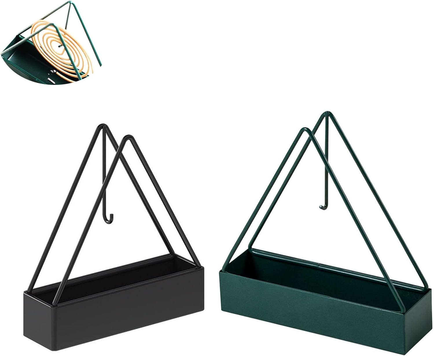 2 Pack Coil Incense Burner Mosquito Coils Holder Full Metal Triangular ...