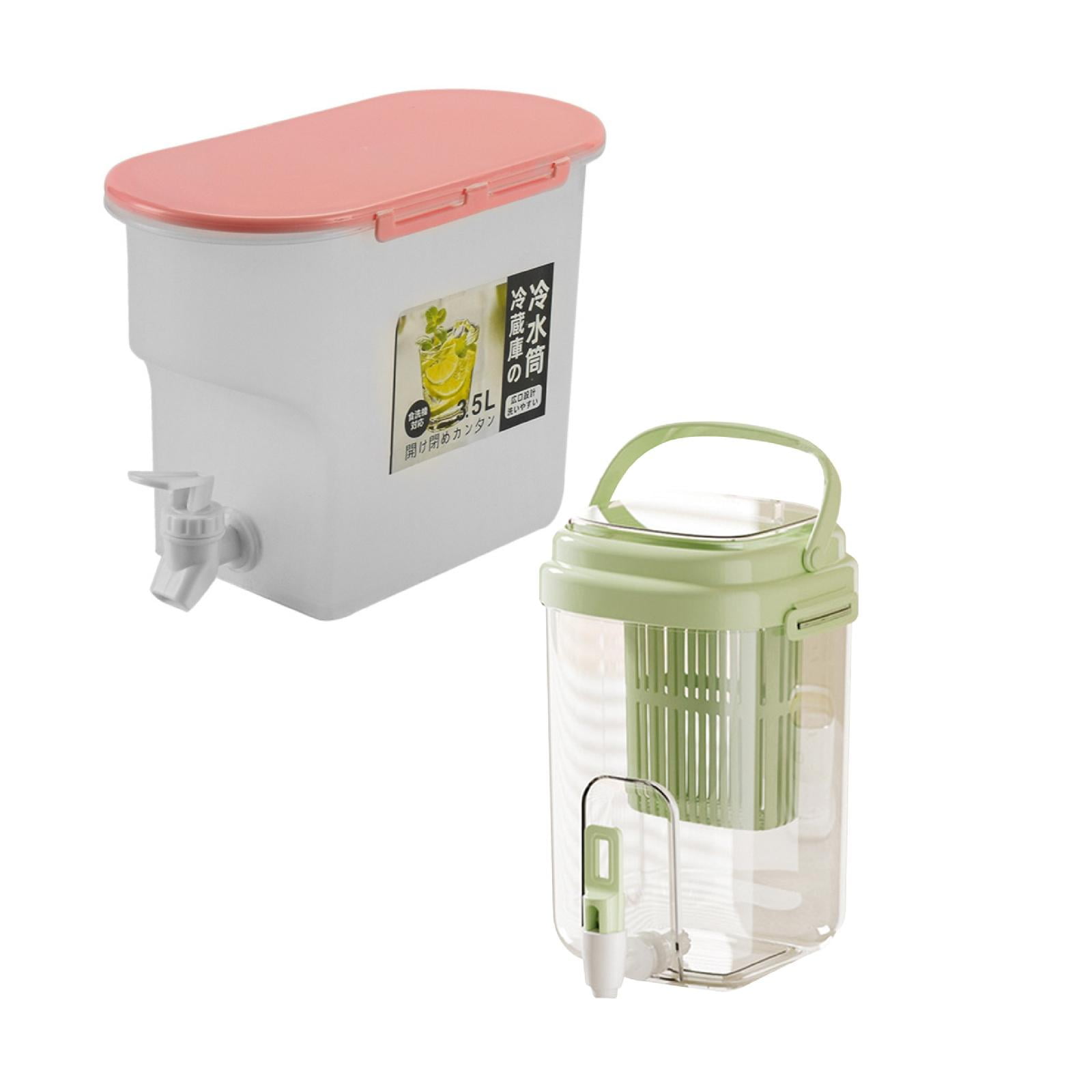 2 Pack Cold Water Pitcher Plastic Drink Dispenser with Spigot, 0.9 ...