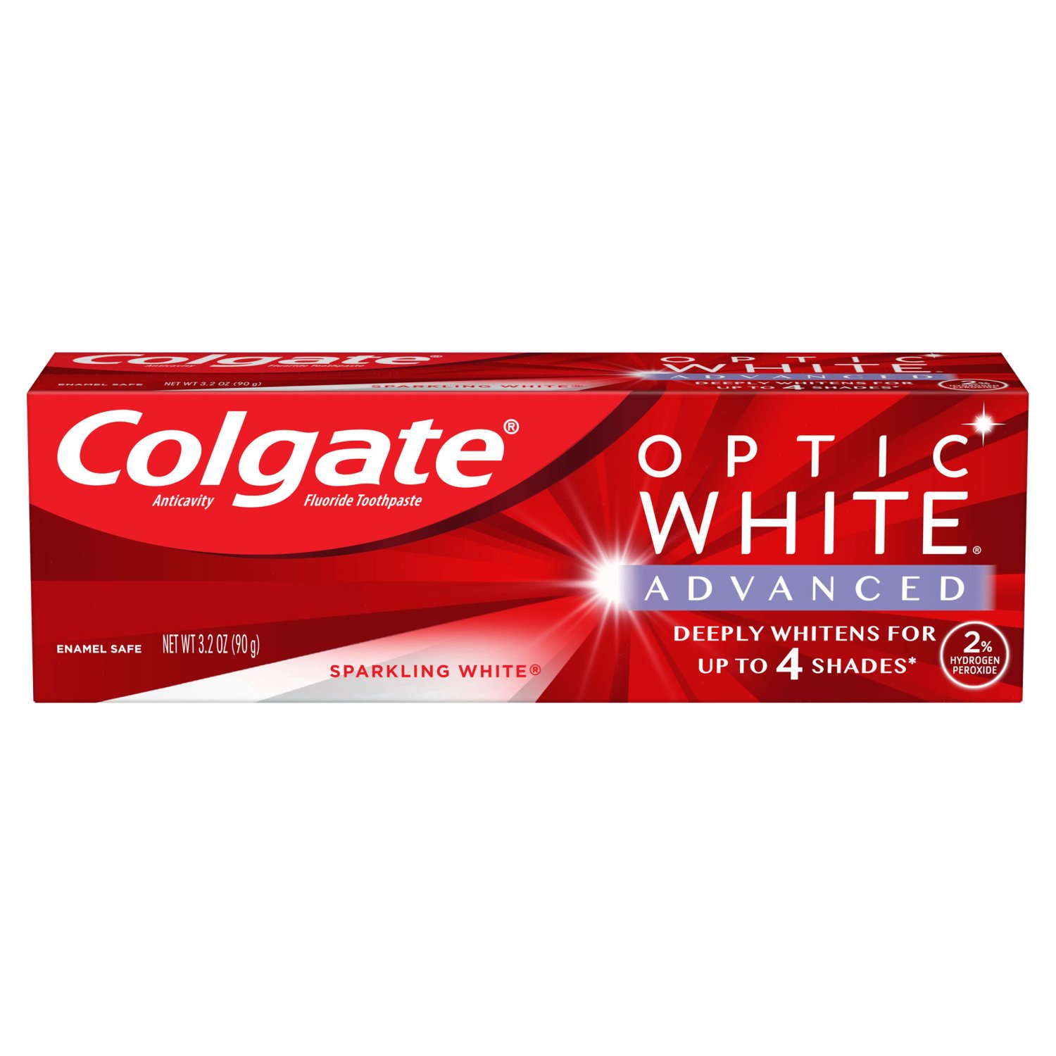 2 Pack - Colgate Optic White Advanced Sparkling White Toothpaste 3.2 oz ...