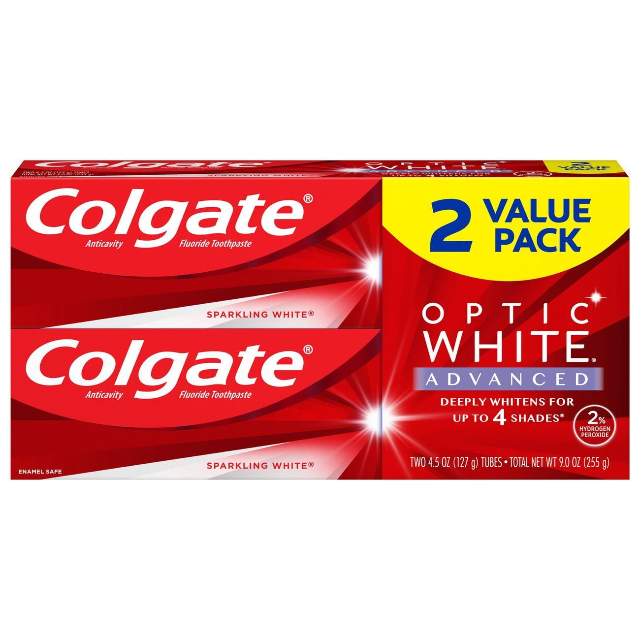 Colgate Optic White Advanced Toothpaste - Sparkling White, 2 Pk - 9 oz ...