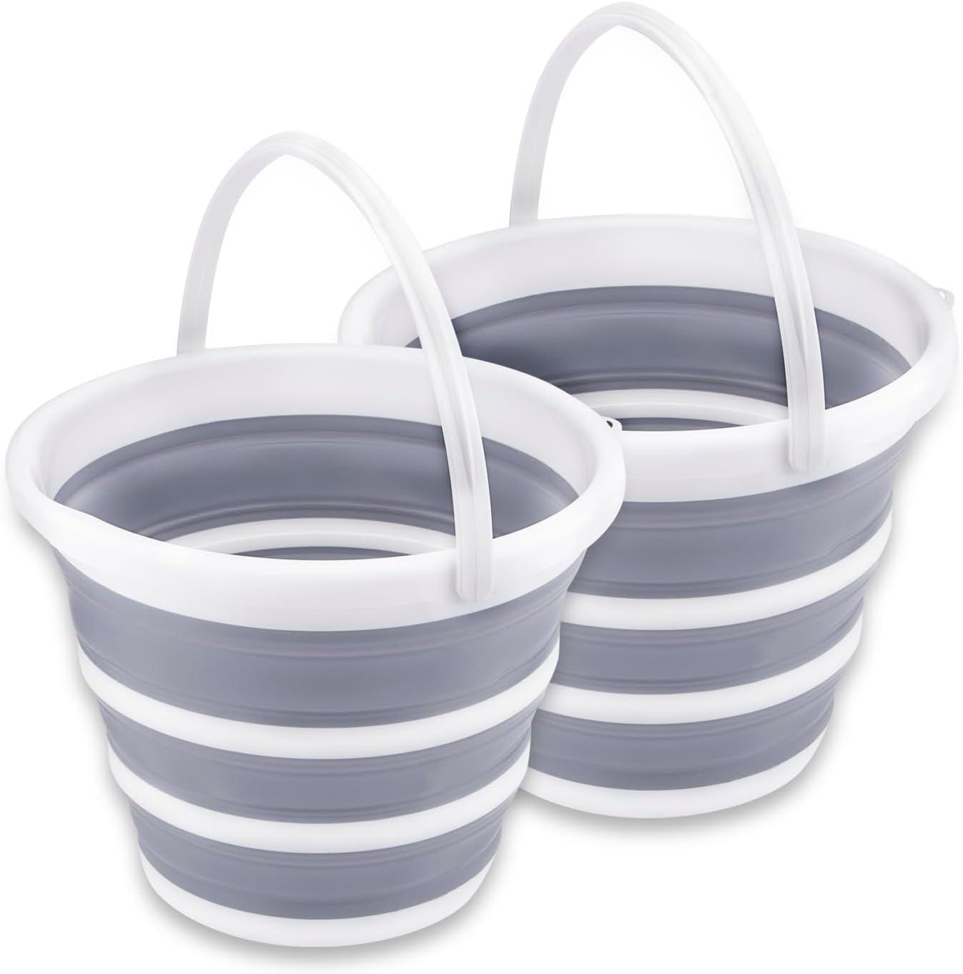 2 Pack Collapsible Buckets 10L 2.6 Gallon Cleaning Bucket Mop Bucket Folding Foldable Portable ...