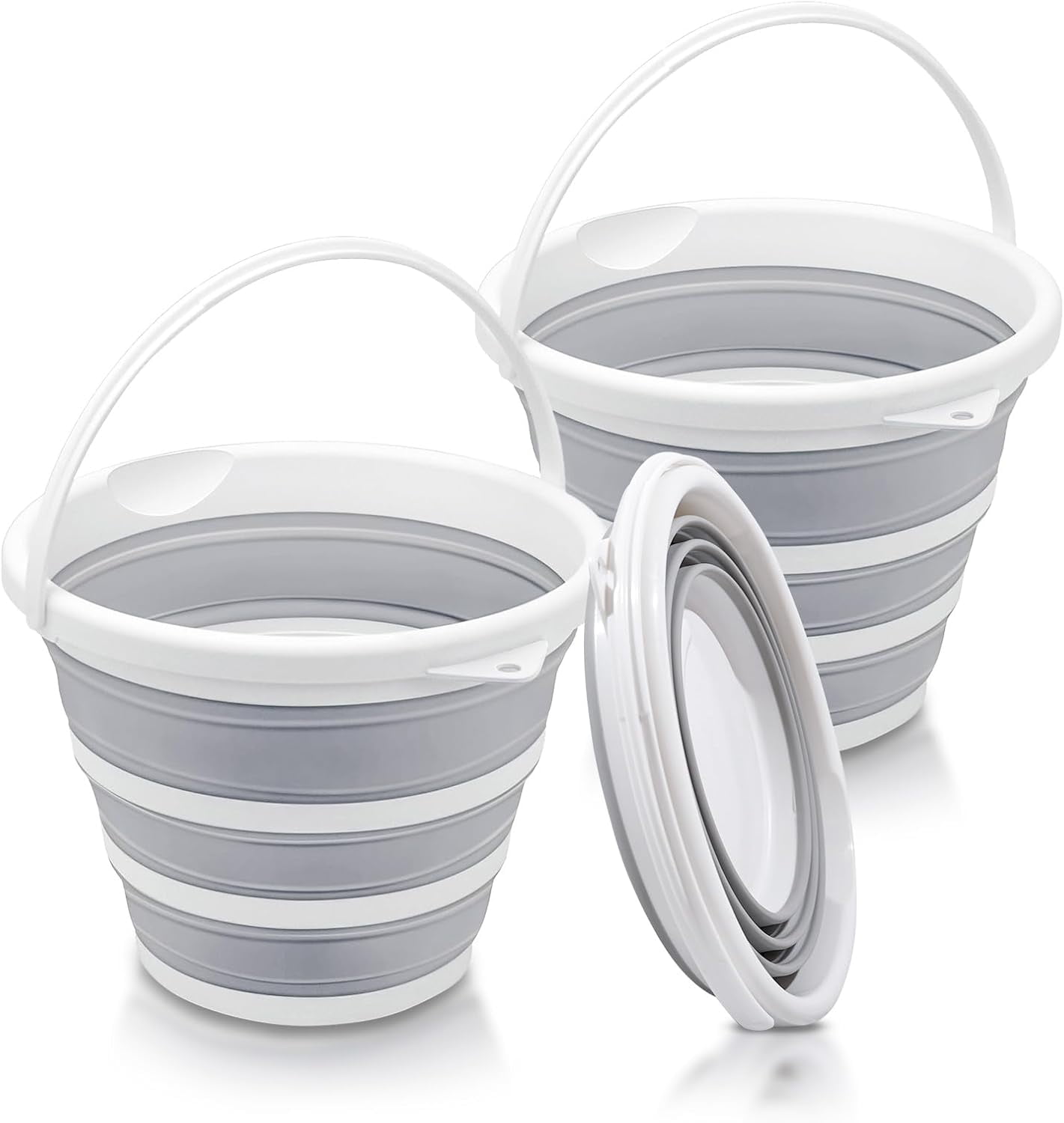 2-Pack Collapsible Buckets - 2.6 Gallon (10L) Large Capacity, Essential ...