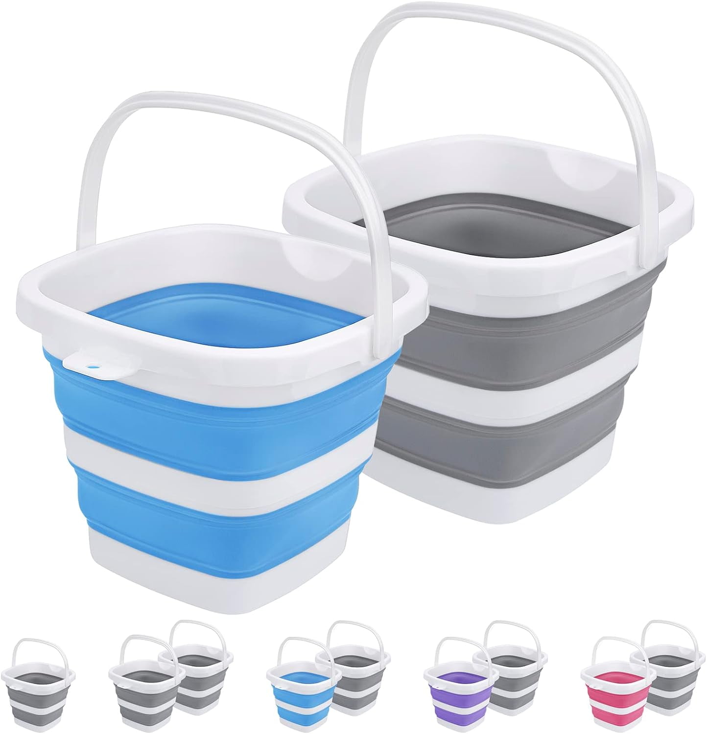 2 Pack Collapsible Buckets 5L 1.3Gallon Small Cleaning Bucket for ...