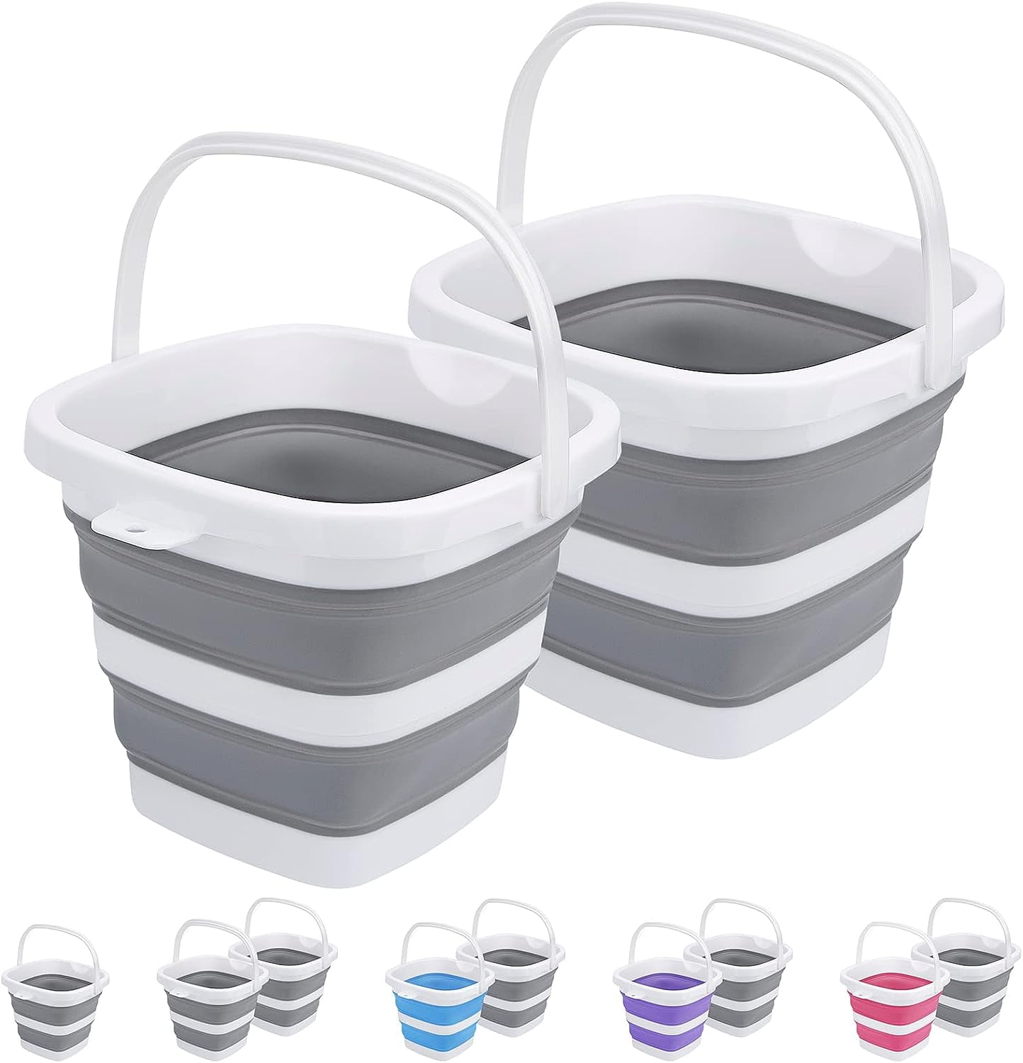 2 Pack Collapsible Buckets 5L 1.3Gallon Small Cleaning Bucket for ...