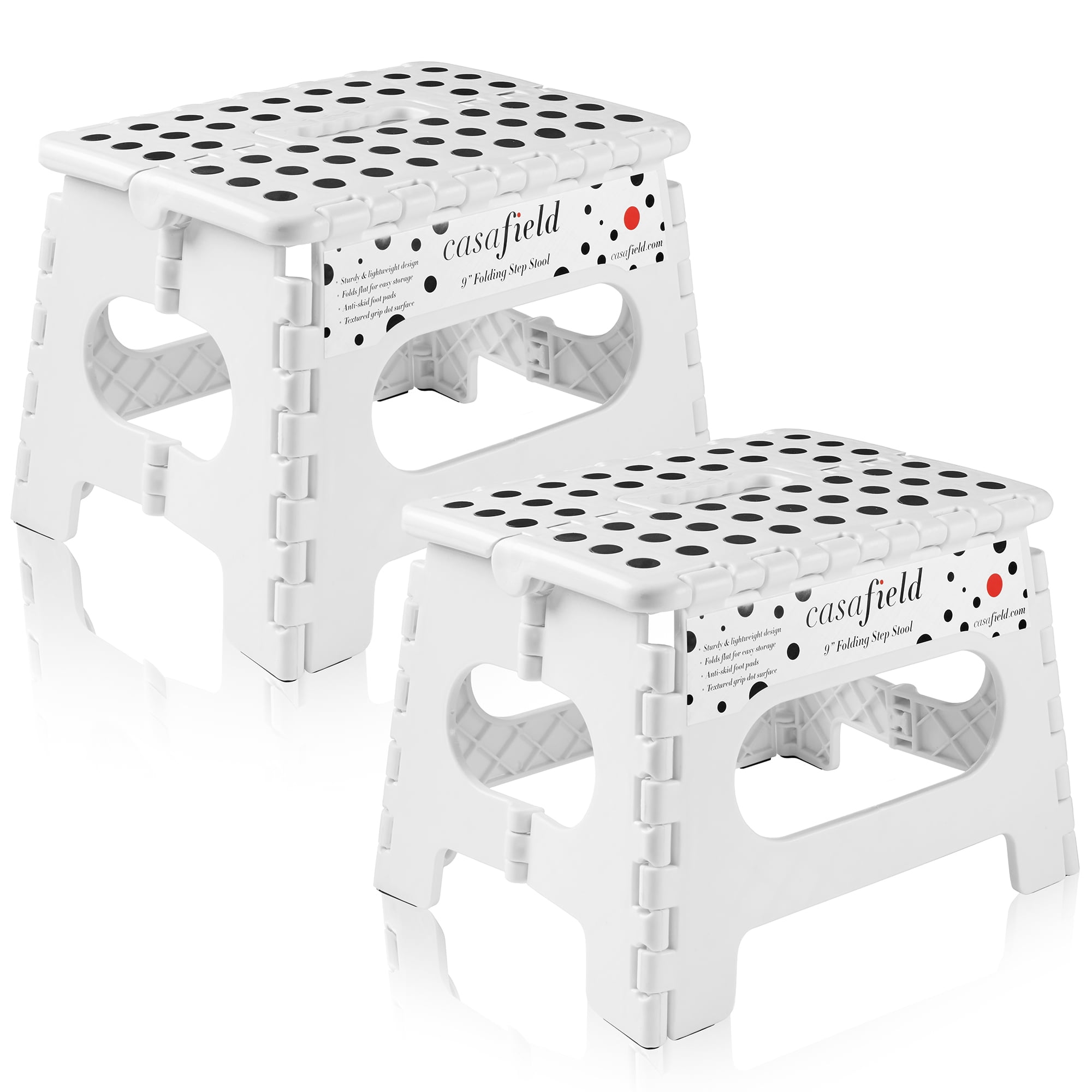2 Pack - Collapsible Folding Plastic Kitchen Step Foot Stools with ...