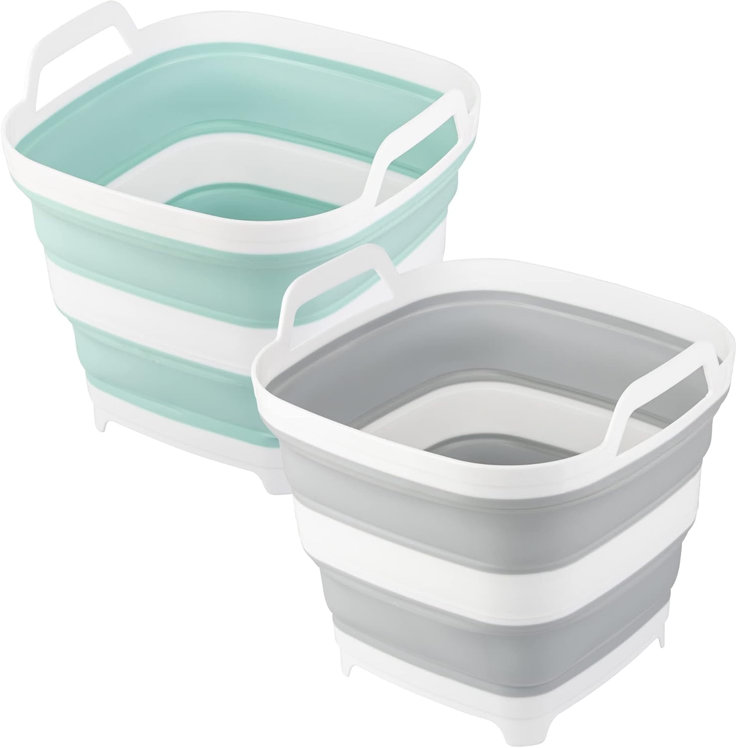 2 Pack Collapsible Ice Bucket with 2.77 Gal / 10.5L Each, Foldable ...