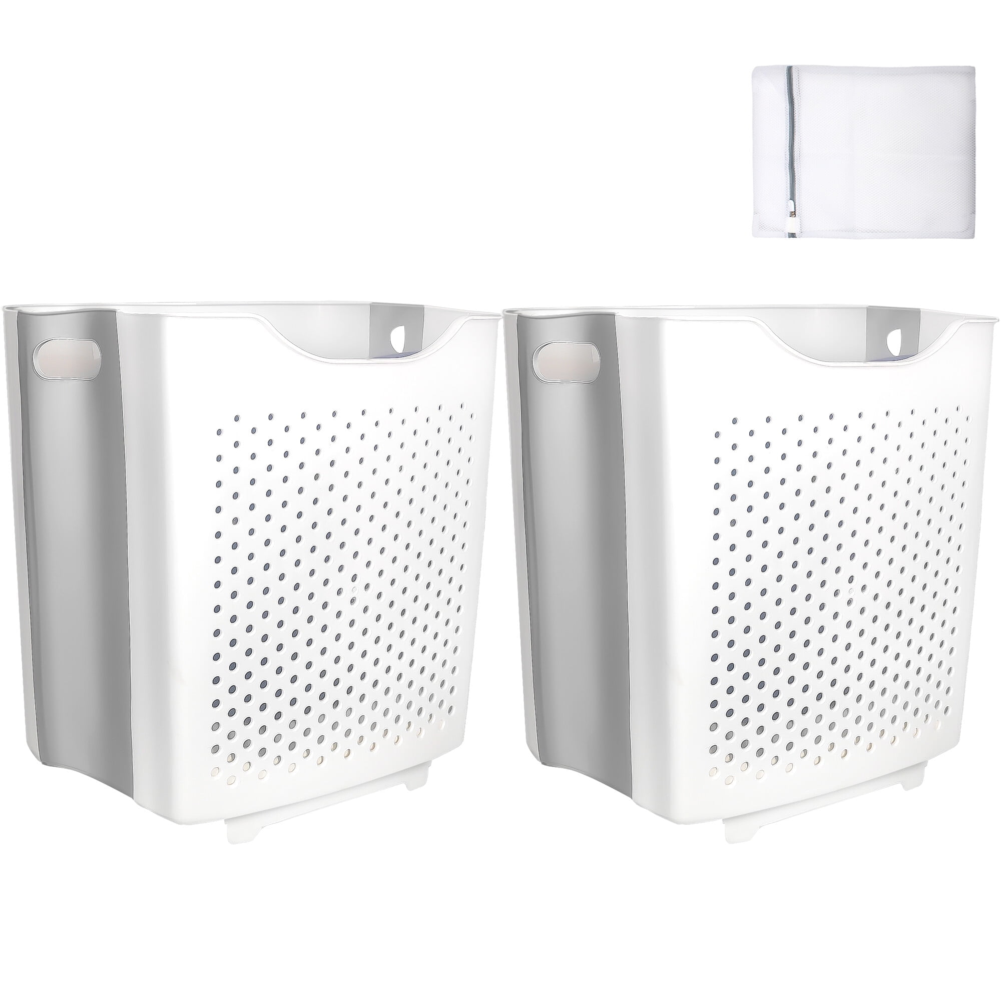 2-Pack Collapsible Laundry Basket, Hanging Laundry Hamper - Ventilated ...