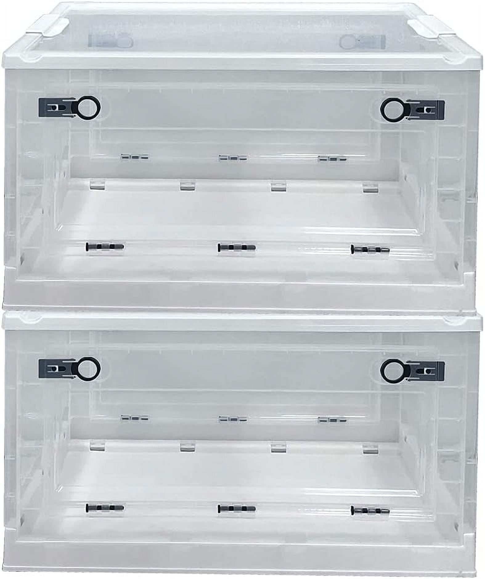 2 Pack Collapsible Storage Bins, 110L Plastic Storage Bin Organizing ...