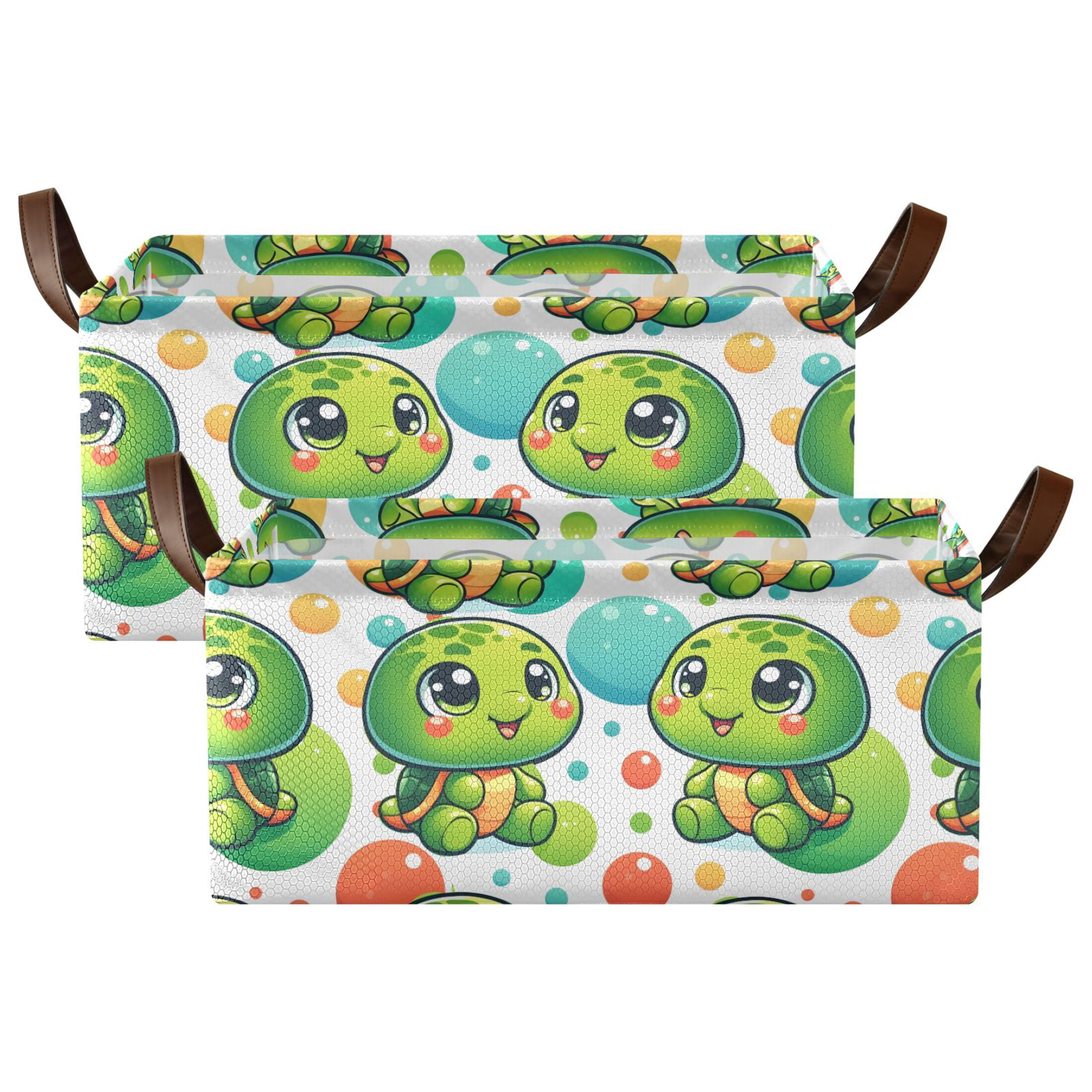 2 Pack Collapsible Storage Bins Fabric Shelf Baskets with Handles ...