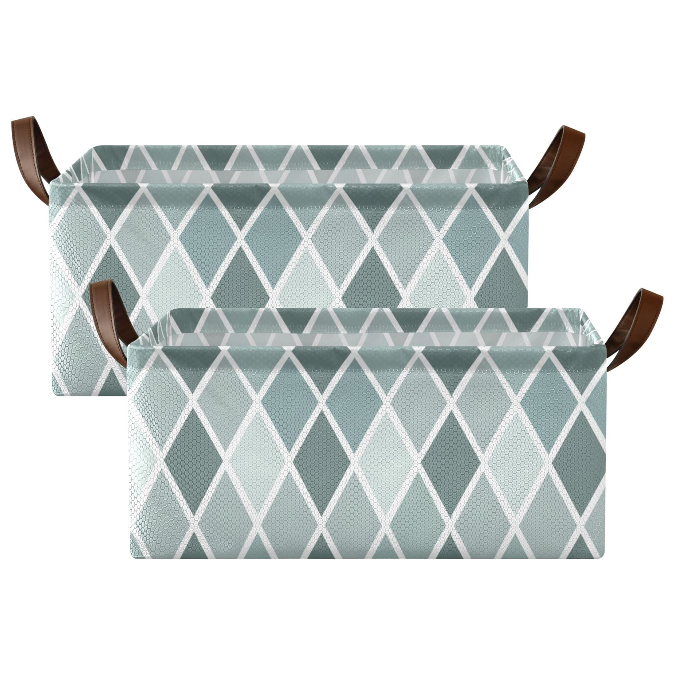 2 Pack Collapsible Storage Bins Fabric Shelf Baskets with Handles ...