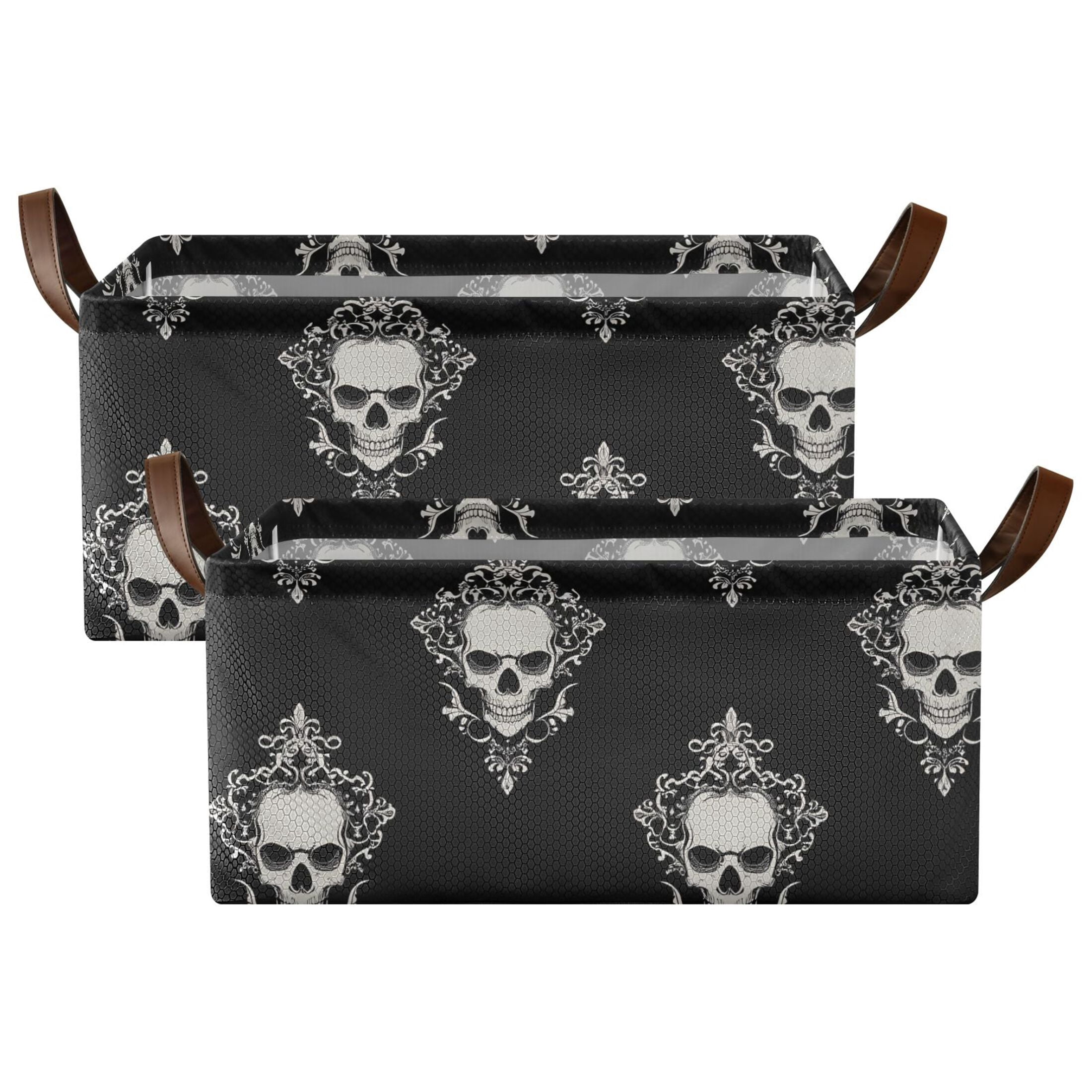 2 Pack Collapsible Storage Bins Fabric Shelf Baskets with Handles ...