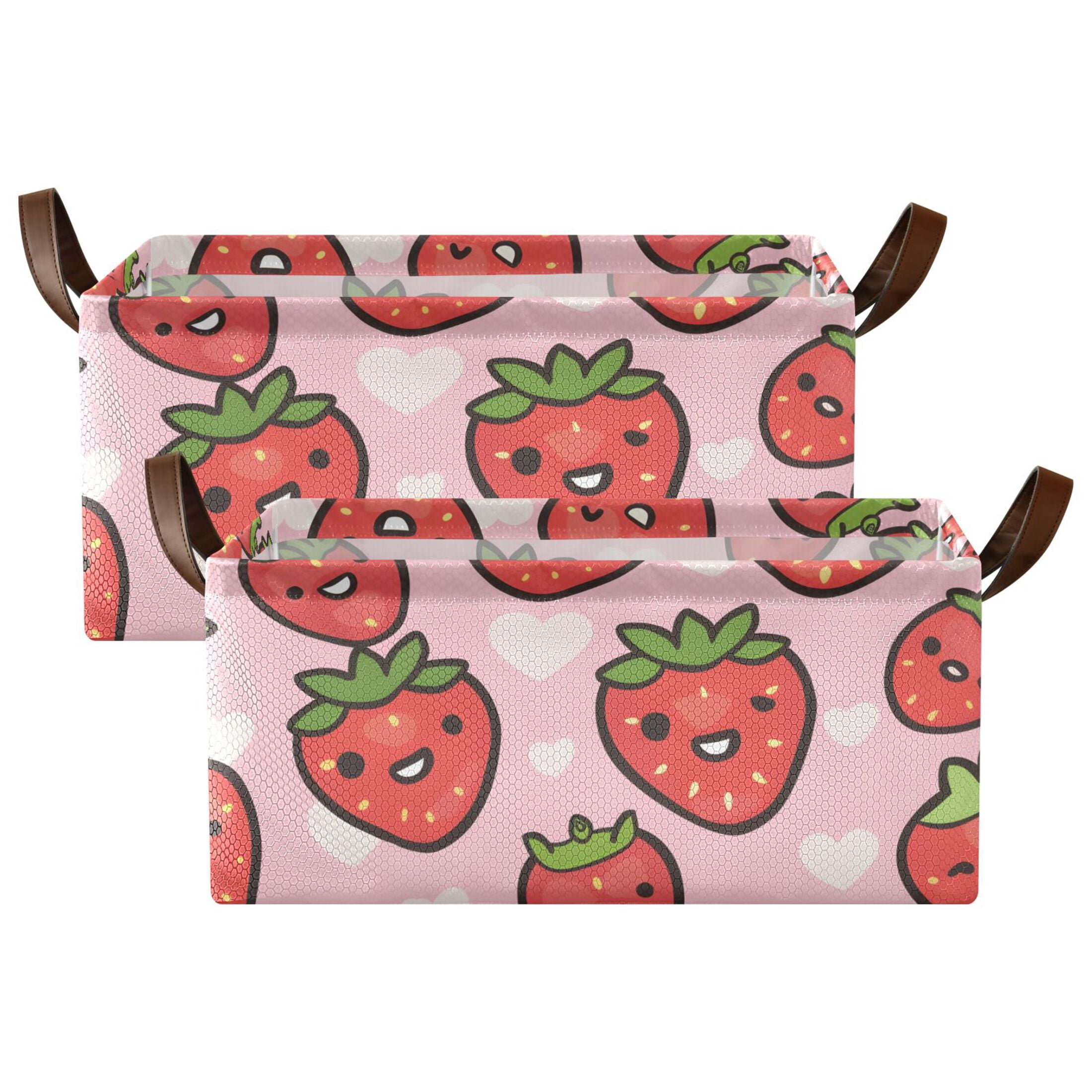 2 Pack Collapsible Storage Bins Fabric Shelf Baskets with Handles ...