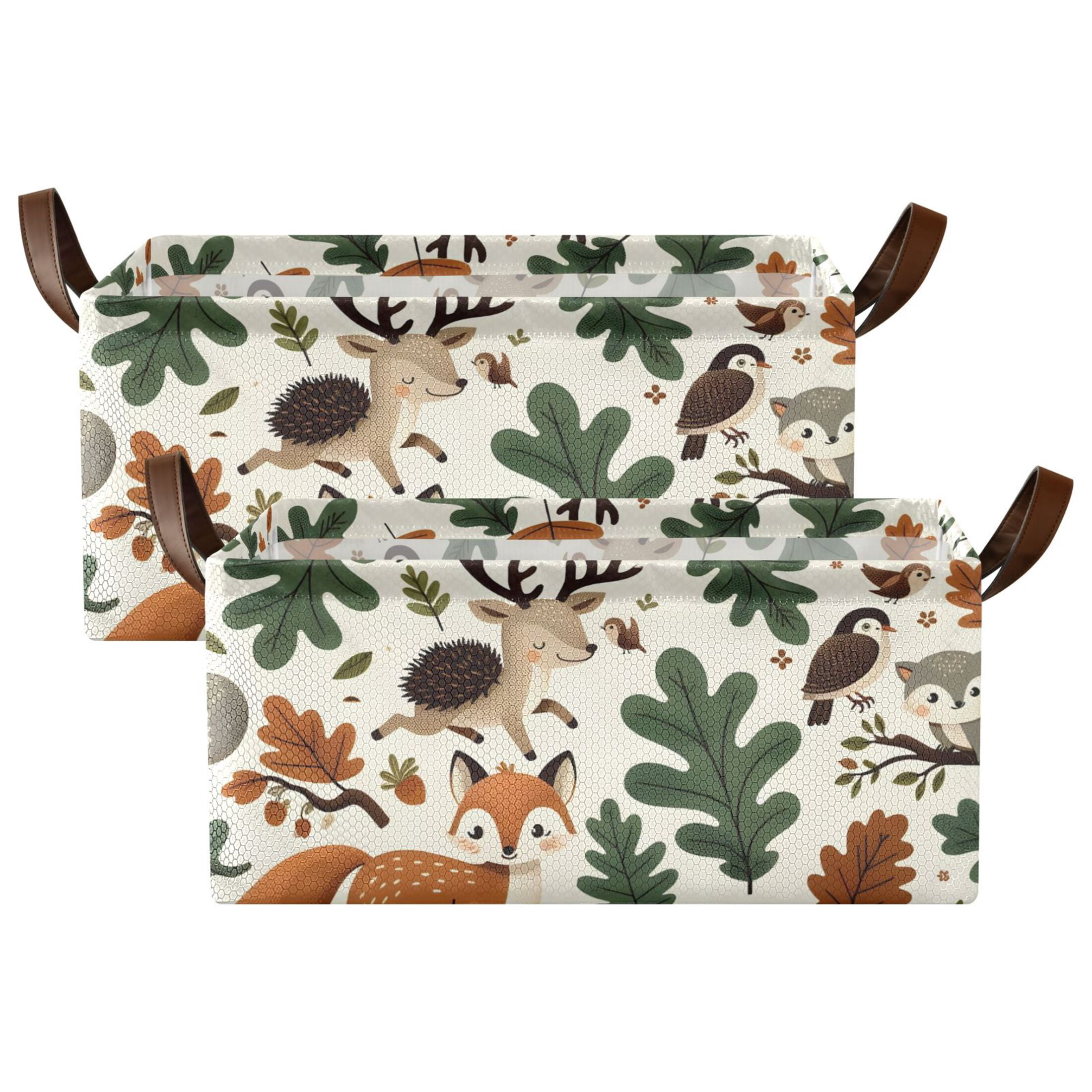 2 Pack Collapsible Storage Bins Fabric Shelf Baskets with Handles ...