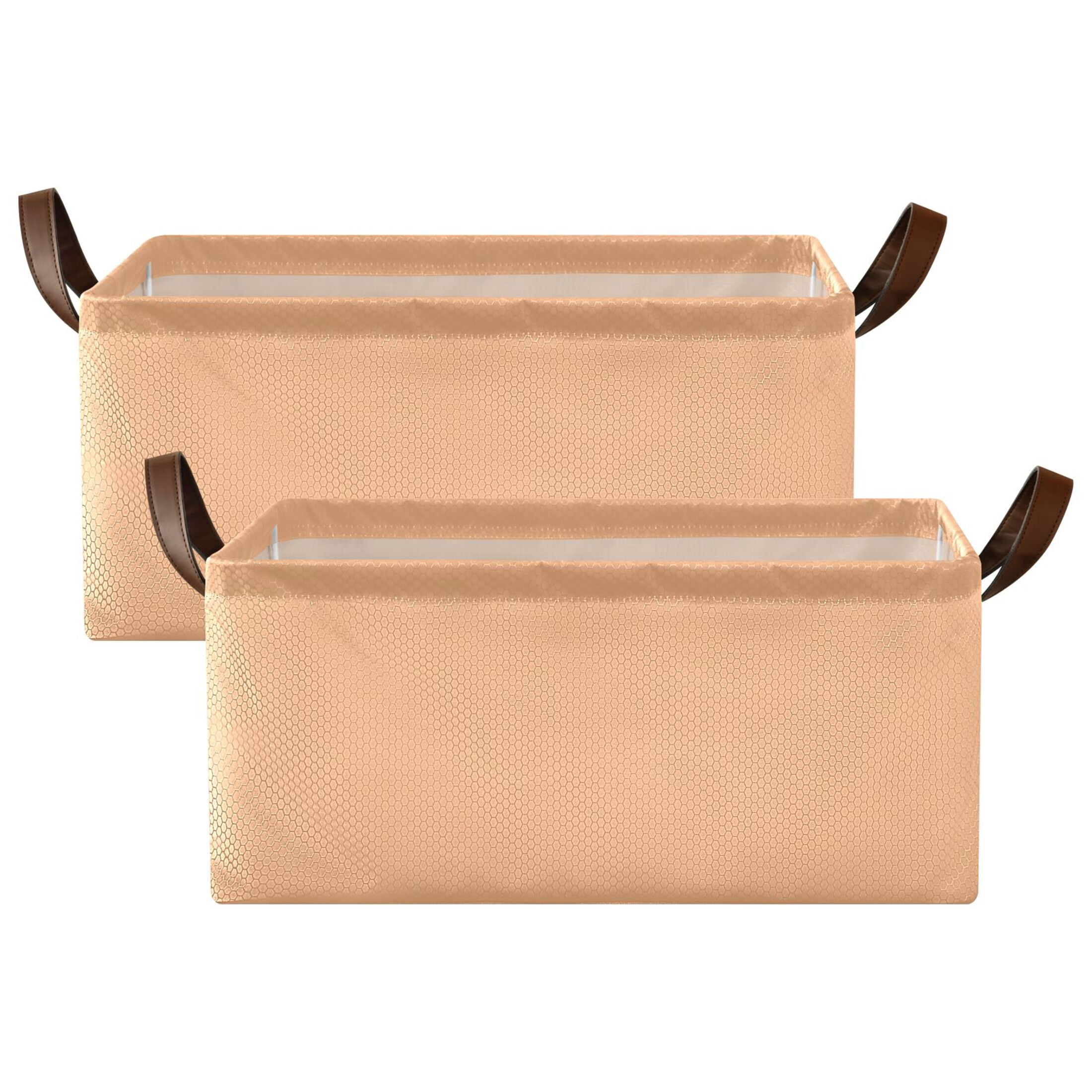2 Pack Collapsible Storage Bins Fabric Shelf Baskets with Handles ...
