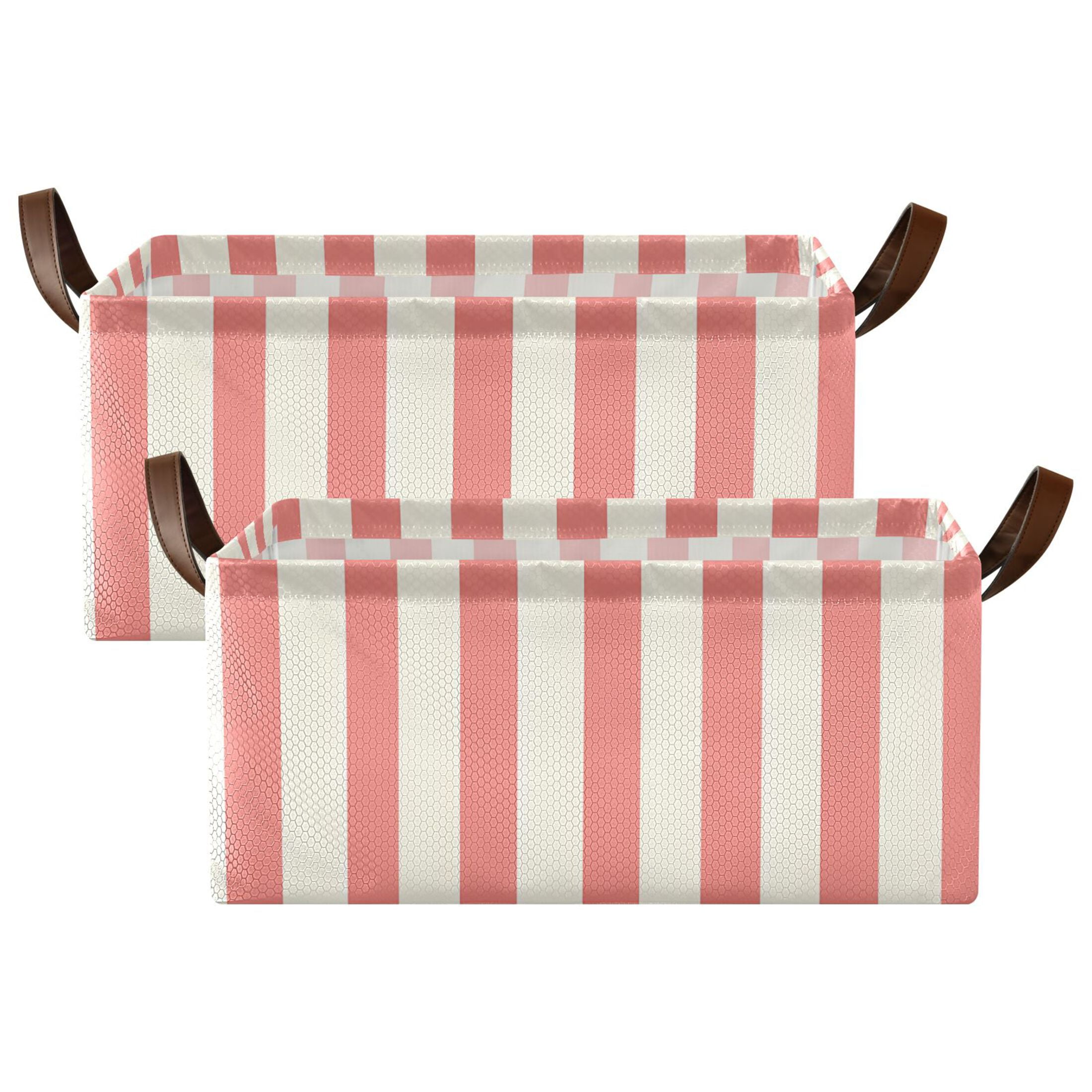 2 Pack Collapsible Storage Bins Fabric Shelf Baskets with Handles ...