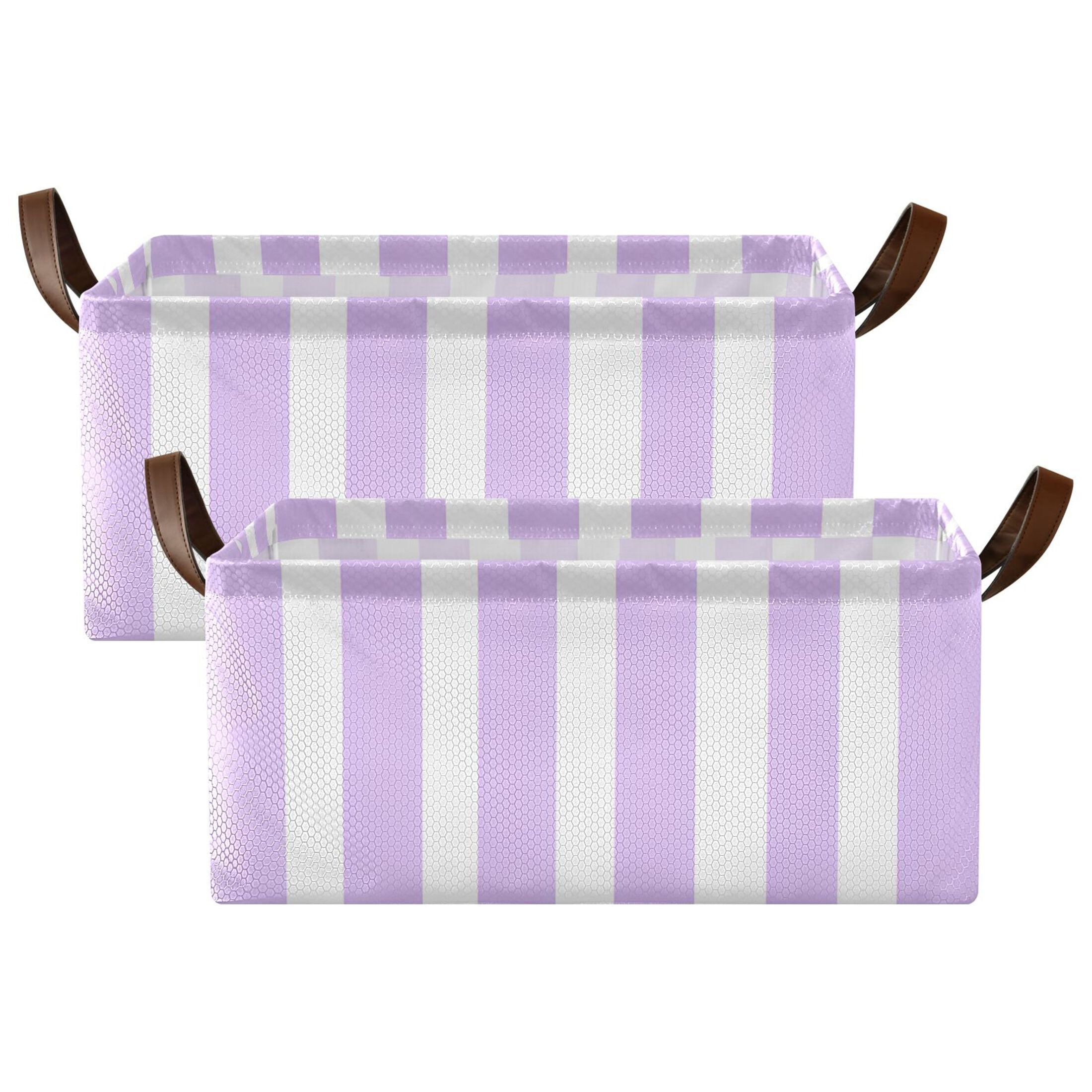 2 Pack Collapsible Storage Bins Fabric Shelf Baskets with Handles ...