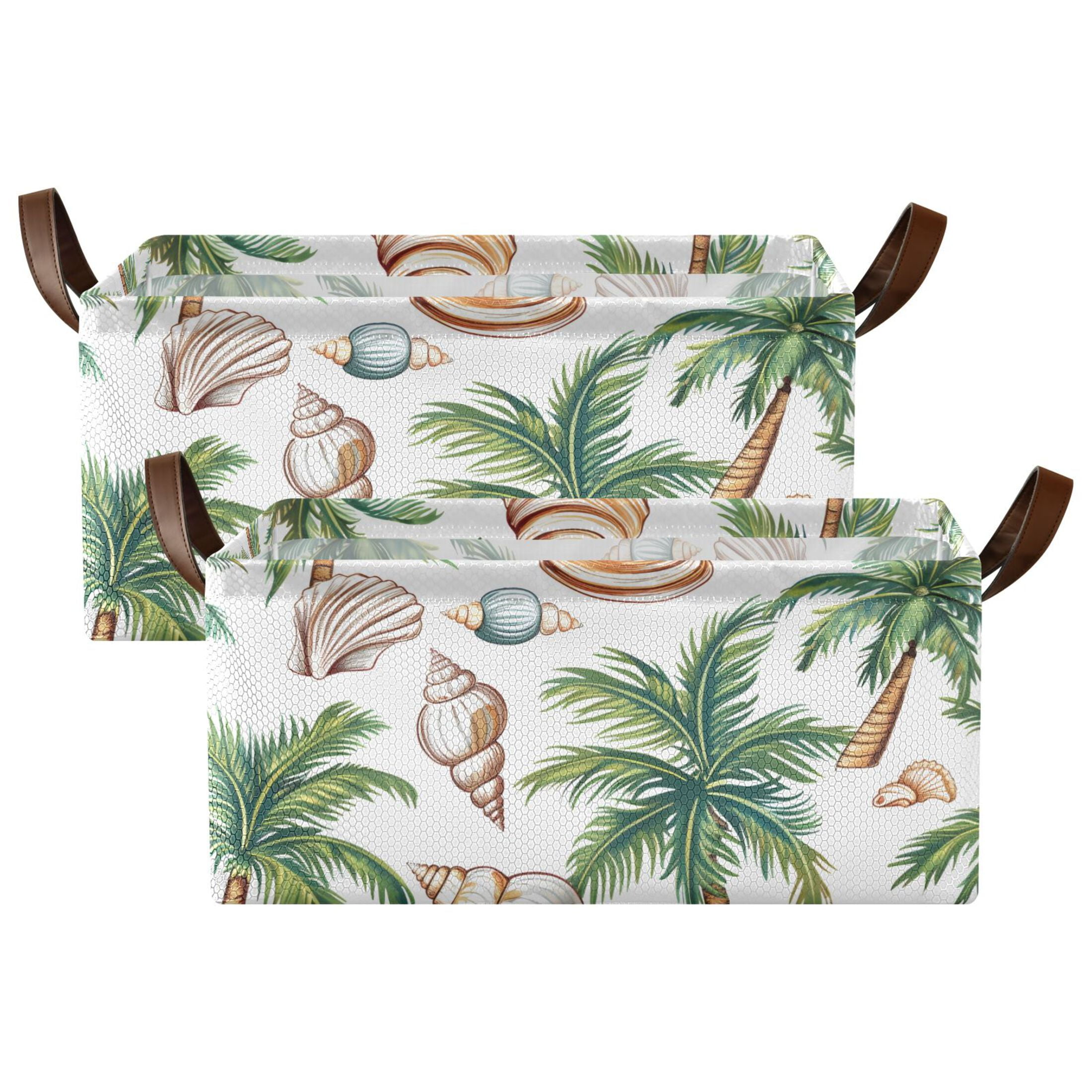 2 Pack Collapsible Storage Bins Fabric Shelf Baskets with Handles ...