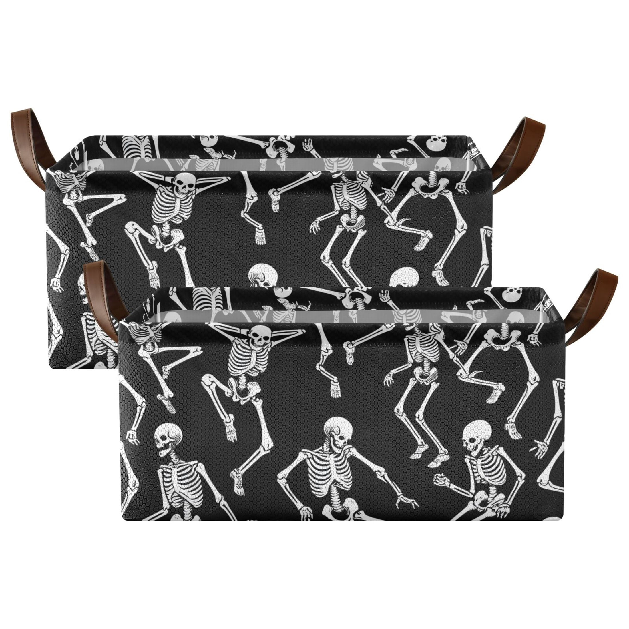 2 Pack Collapsible Storage Bins Fabric Shelf Baskets with Handles ...
