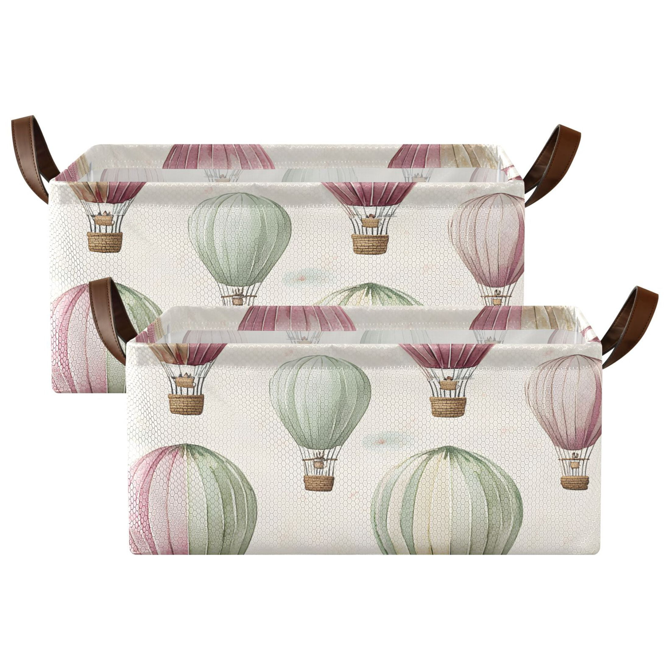 2 Pack Collapsible Storage Bins Fabric Shelf Baskets with Handles ...