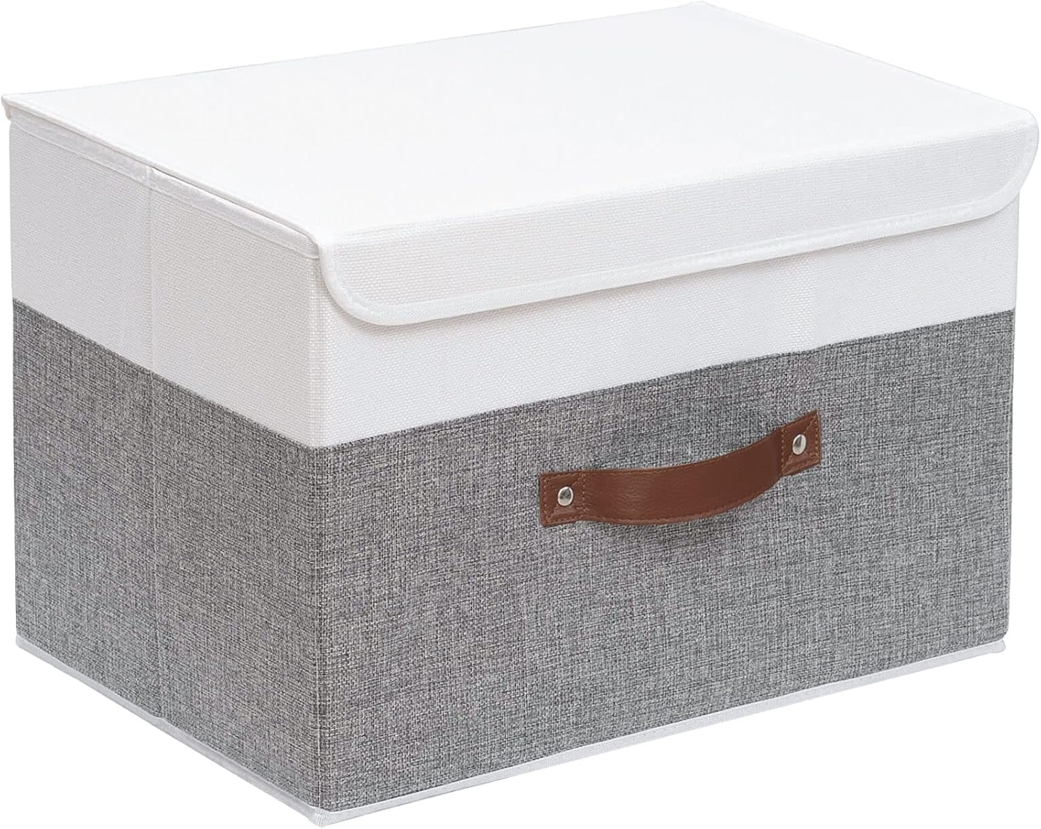 2 Pack Collapsible Storage Cubes with Lid, Linen Fabric Wardrobe ...