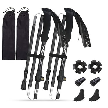 Trail Back Trekking Poles, Pair of 2 Lightweight Collapsible Aluminum ...